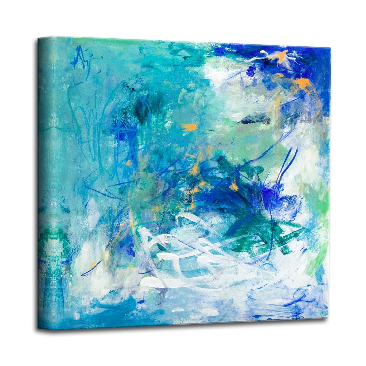 AatoeaX Blue Lagoon' Abstract Canvas Wall Art Modern Wall Art Canvas ...