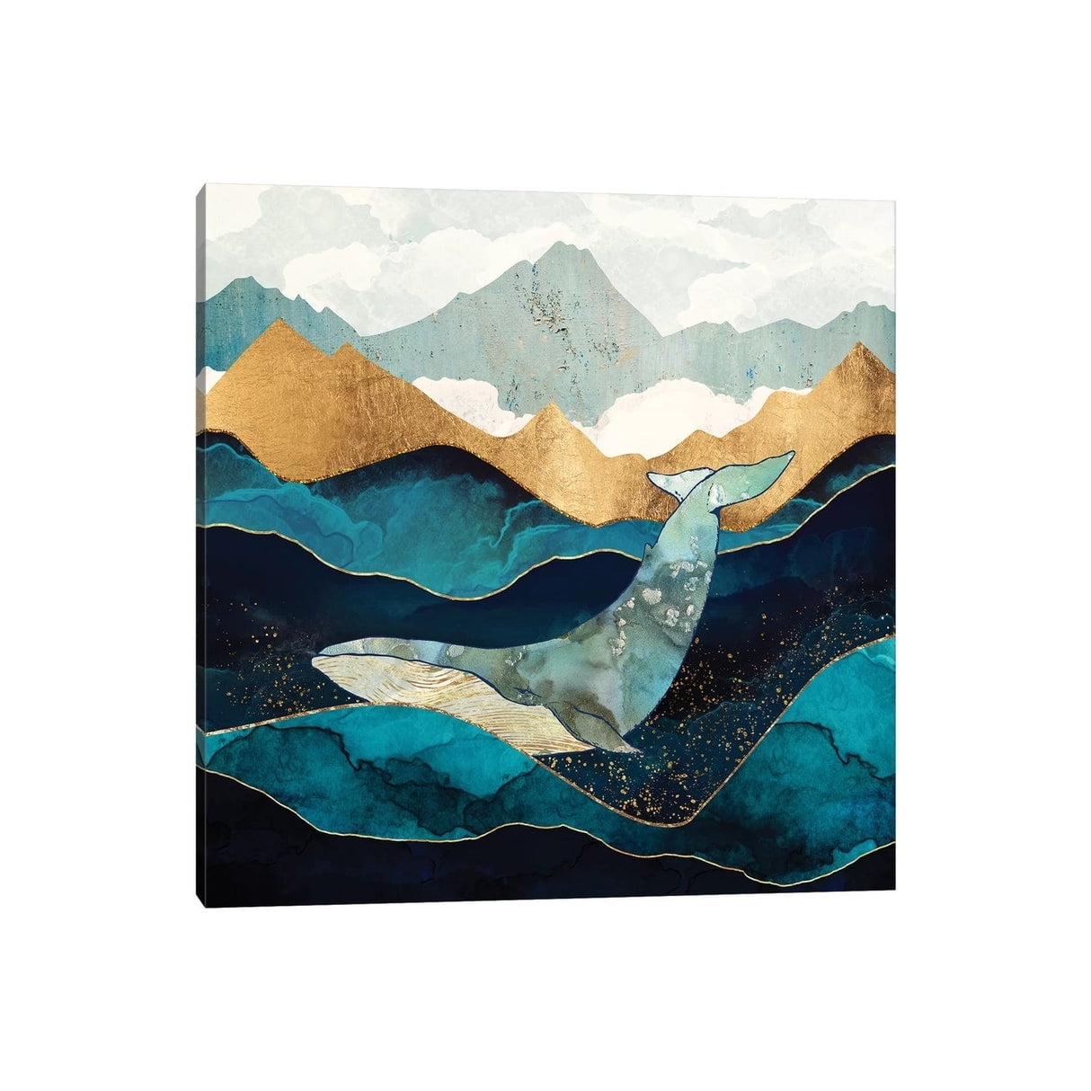 AatoeaX "Blue Whale" Designs Canvas Print Modern Wall Art Canvas Poster ...