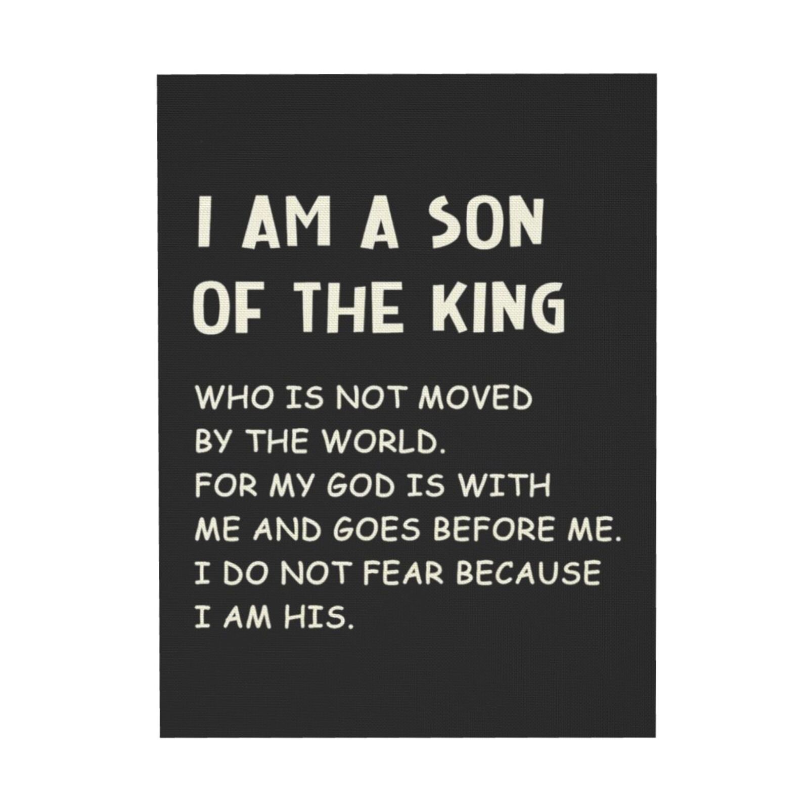 AatoeaX Bold "I Am a Son of the King" Scroll, Linen Canvas, Black ...