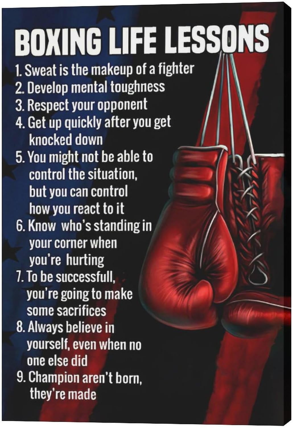 AatoeaX Boxing Canvas Wall Art Sports Boxing Life Lessons Pictures Wall ...