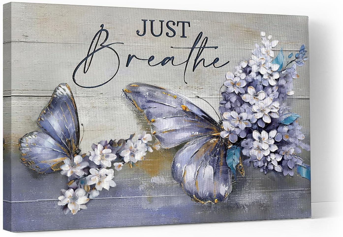 AatoeaX Butterfly Canvas Wall Art Purple Butterfly And Flower Wall ...