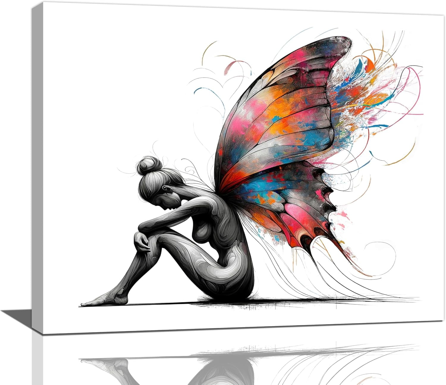 AatoeaX Butterfly Girl Wall Decor Colorful Butterfly Wings pictures ...