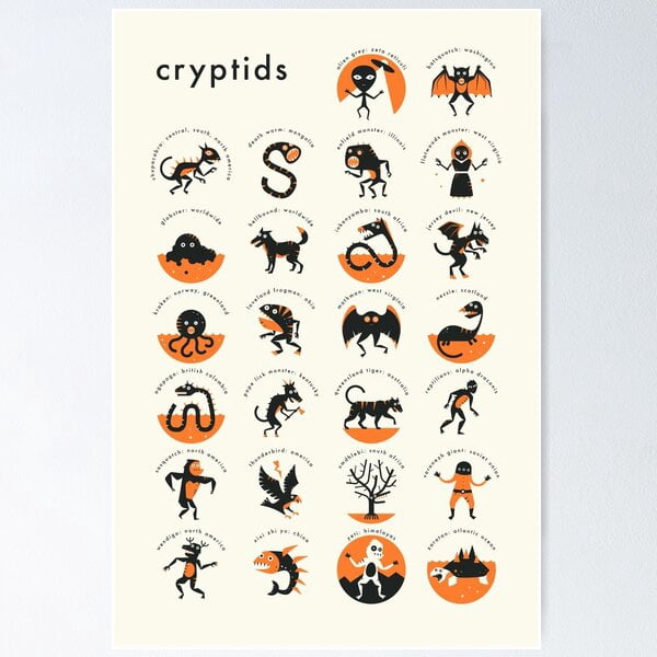 AatoeaX CRYPTIDS A-Z Poster Aesthetic Home Decor – Perfect for Gallery ...