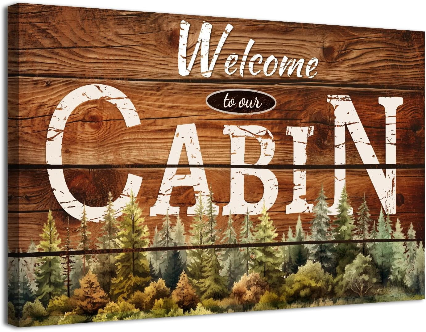 AatoeaX Cabin Wall Art Rustic Farmhouse Forest Wall Decor for Living ...