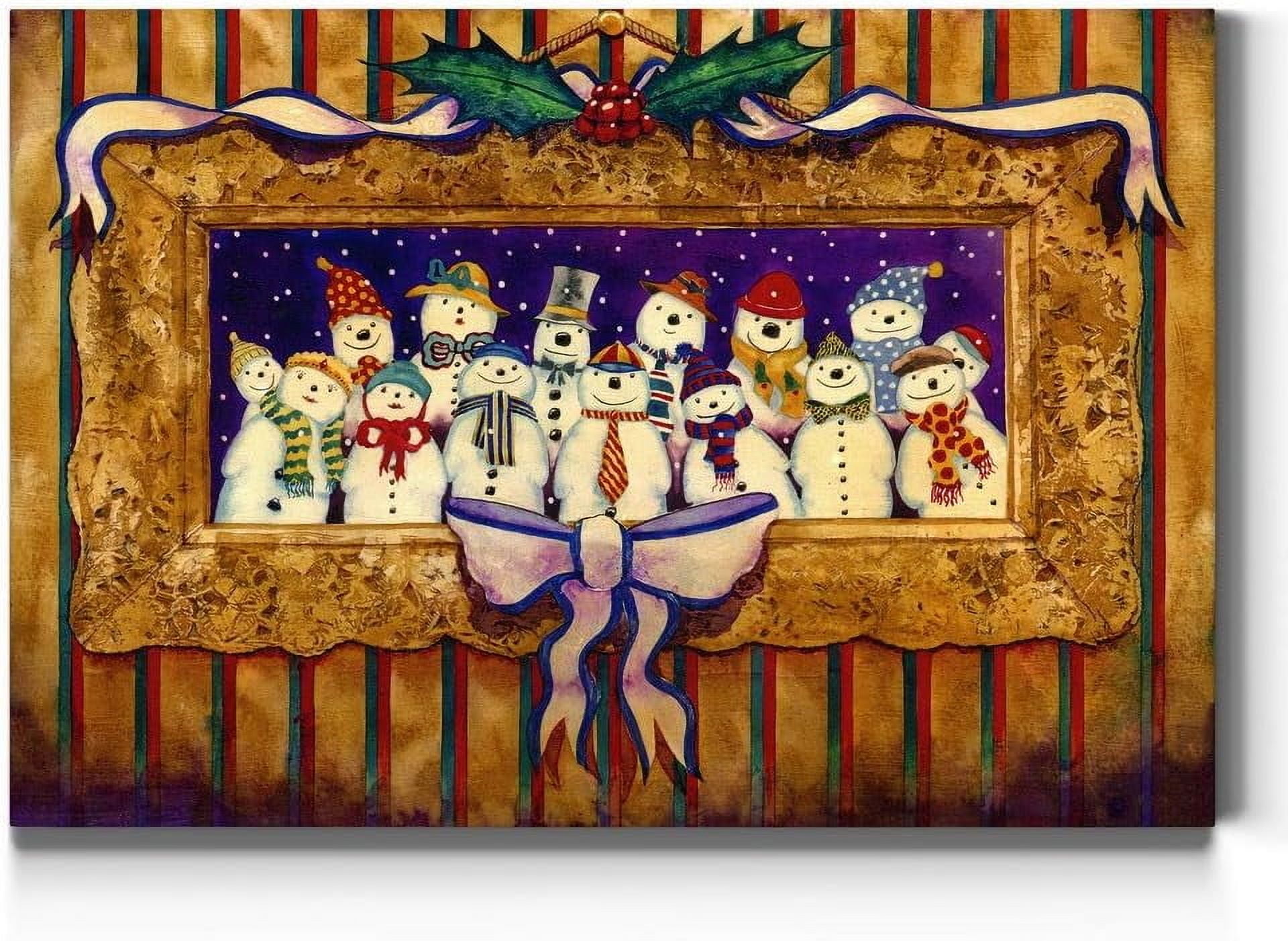 AatoeaX Canvas Christmas Wall Art Home Paintings & Prints Snowmen ...