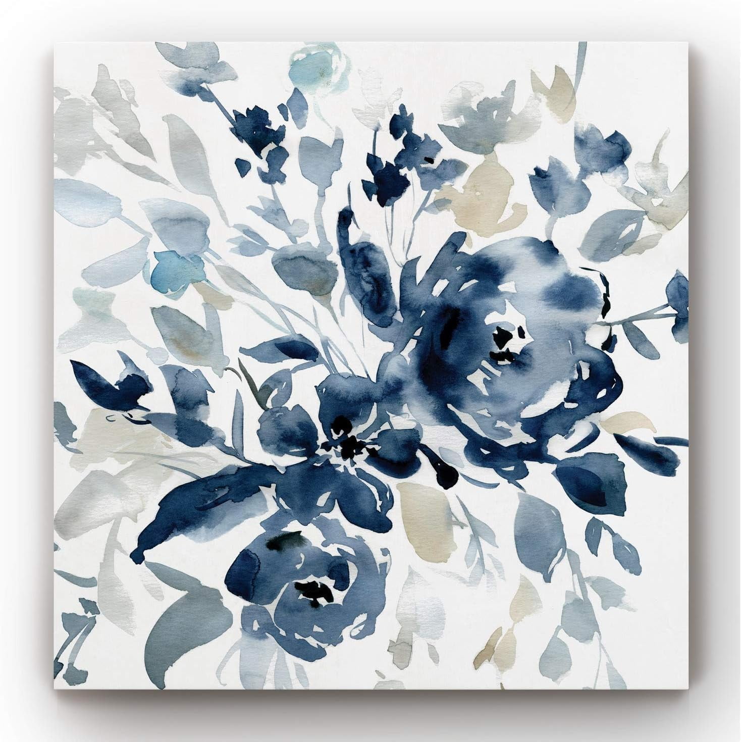 AatoeaX Canvas Floral Artwork for Room Decorations Blue Indigo Flowers ...