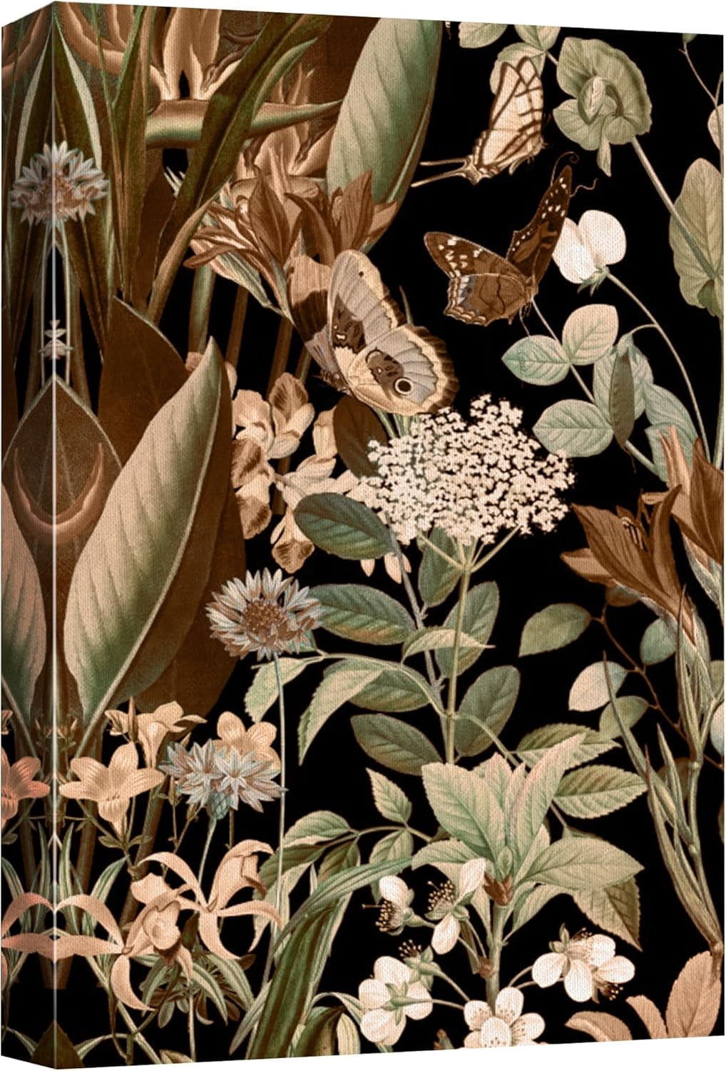 AatoeaX Canvas Print Wall Art Exotic Butterfly and Botanical Intricate ...