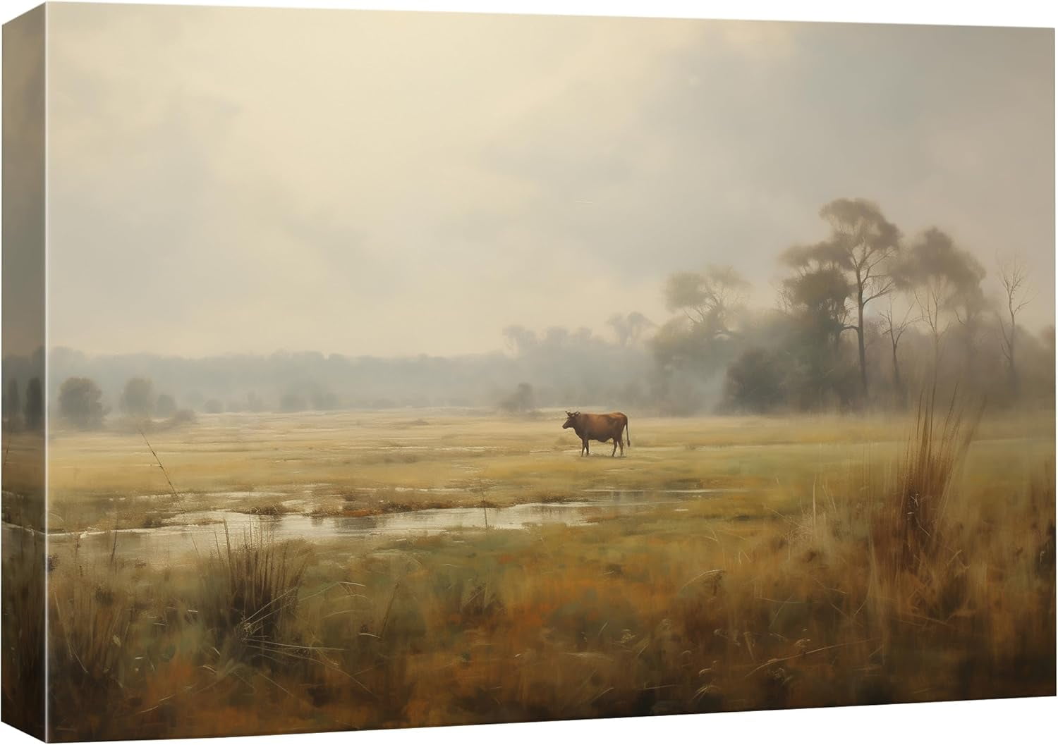 AatoeaX Canvas Print Wall Art Full View of Highland Cow Animals ...