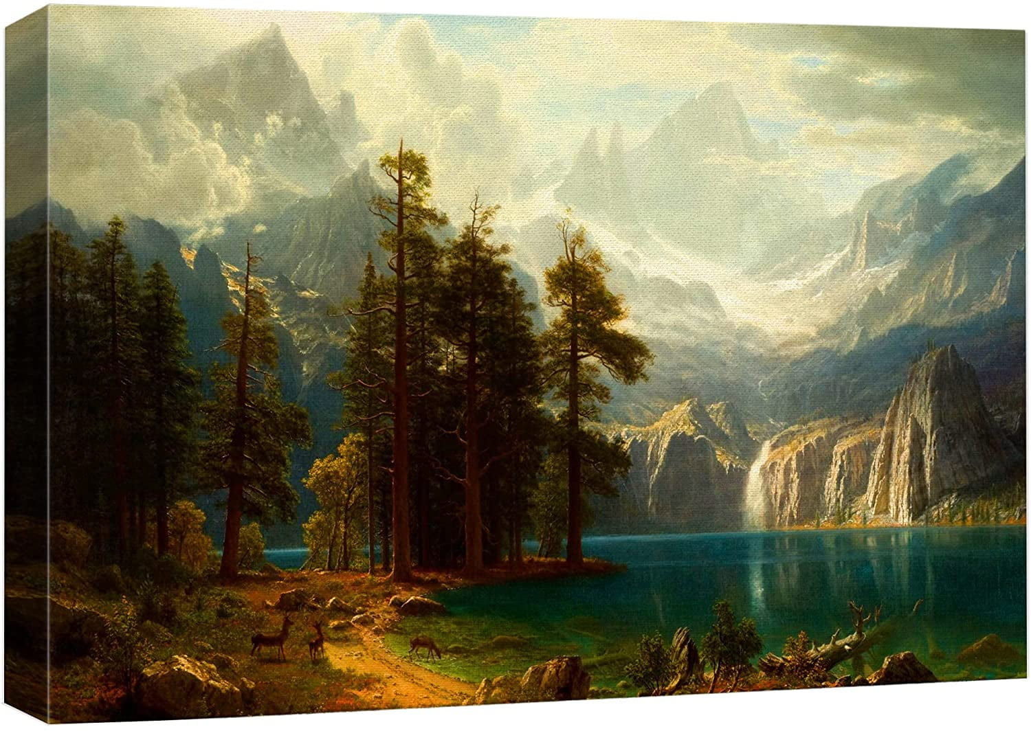 AatoeaX Canvas Print Wall Art Mystic Forest & Mountain Landscape with ...