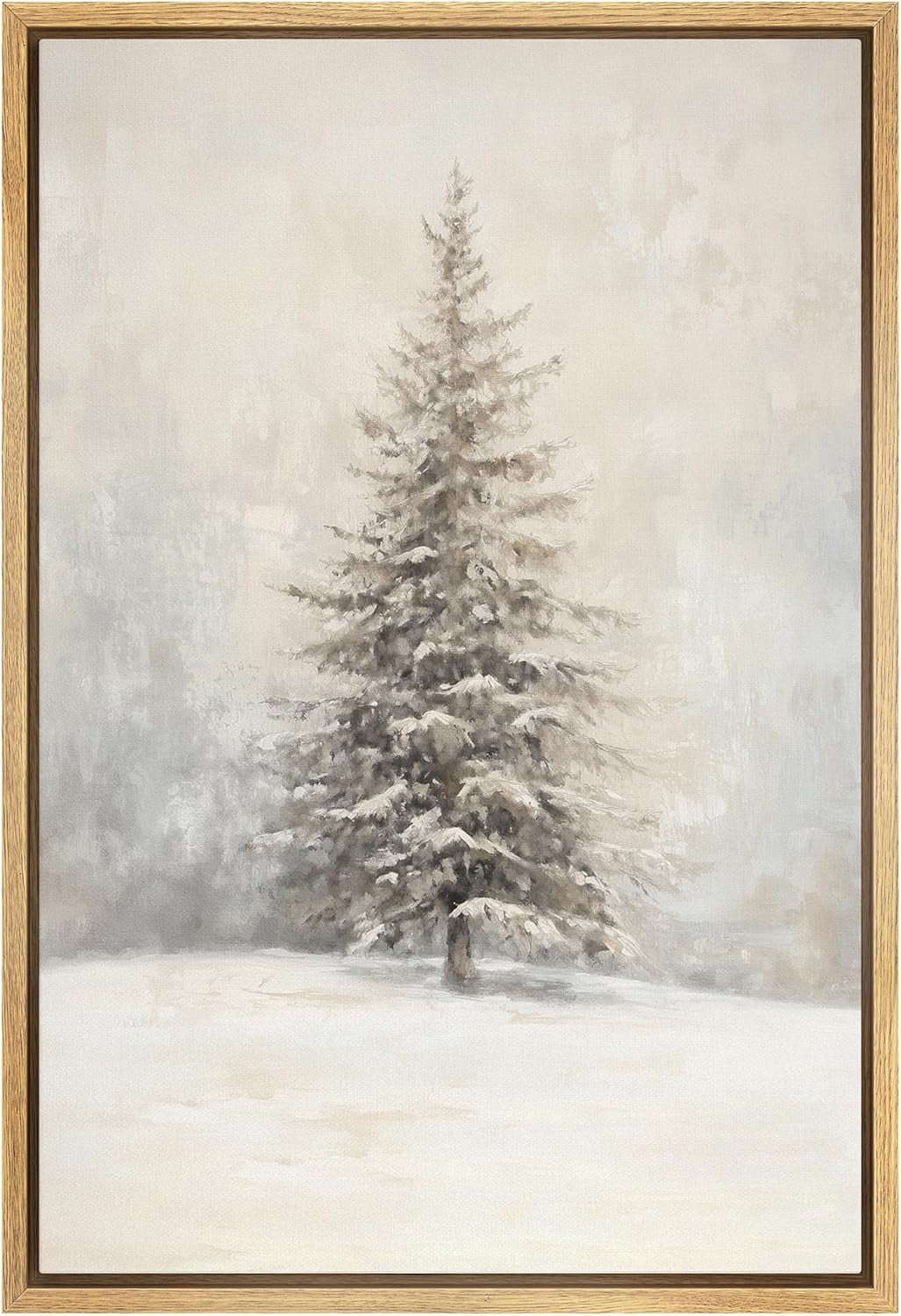 AatoeaX Canvas Print Wall Art Snowy Pine Tree Minimalist Winter ...