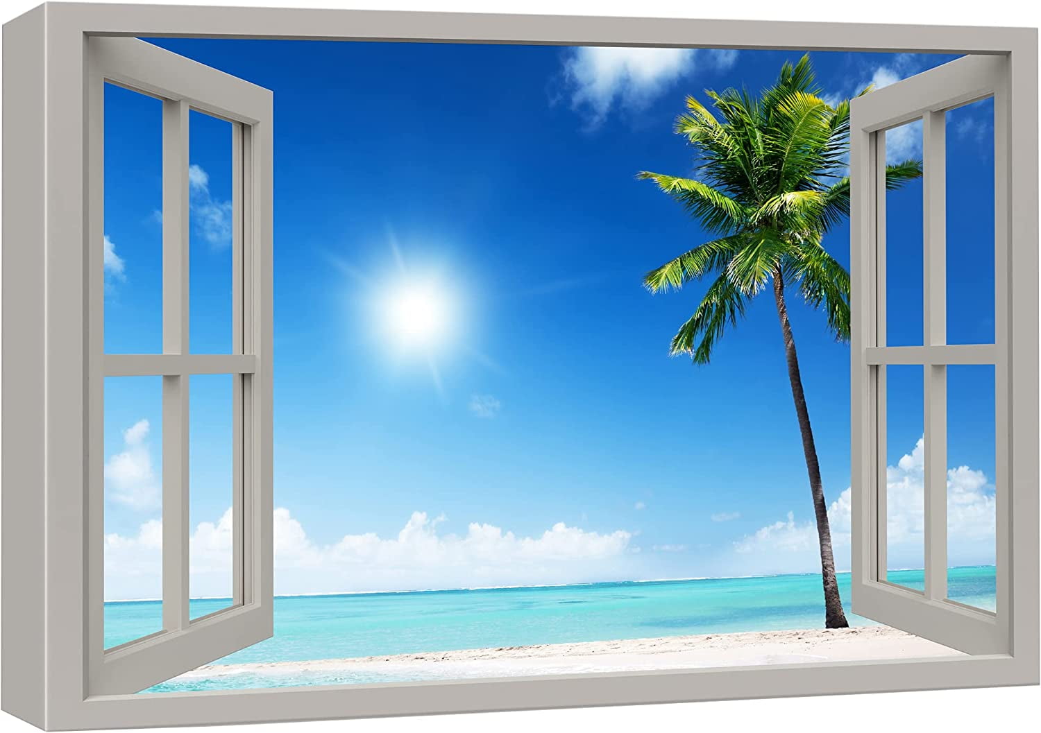 AatoeaX Canvas Print Wall Art Sunshine Sunlight Tropical Island Ocean ...
