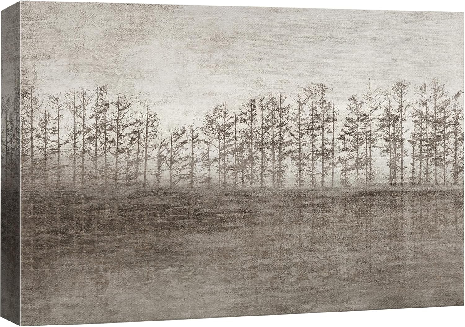 AatoeaX Canvas Print Wall Art Tranquil Pine Trees Reflection ...