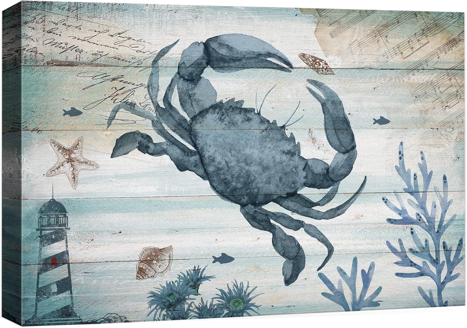 AatoeaX Canvas Print Wall Art Tropical Island Underwater Ocean Pastel ...