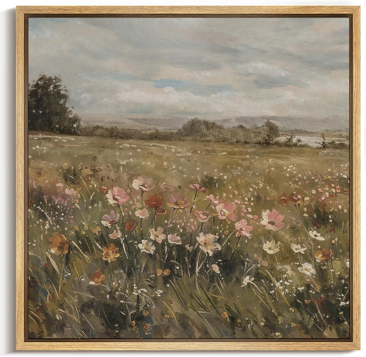 AatoeaX Canvas Print Wall Art Vintage Rural Serenity Blooming Field ...