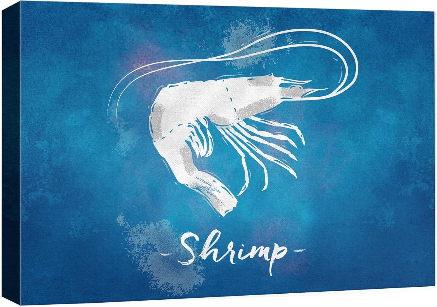 AatoeaX Canvas Print Wall Art White Shrimp Silhouette with Typography ...
