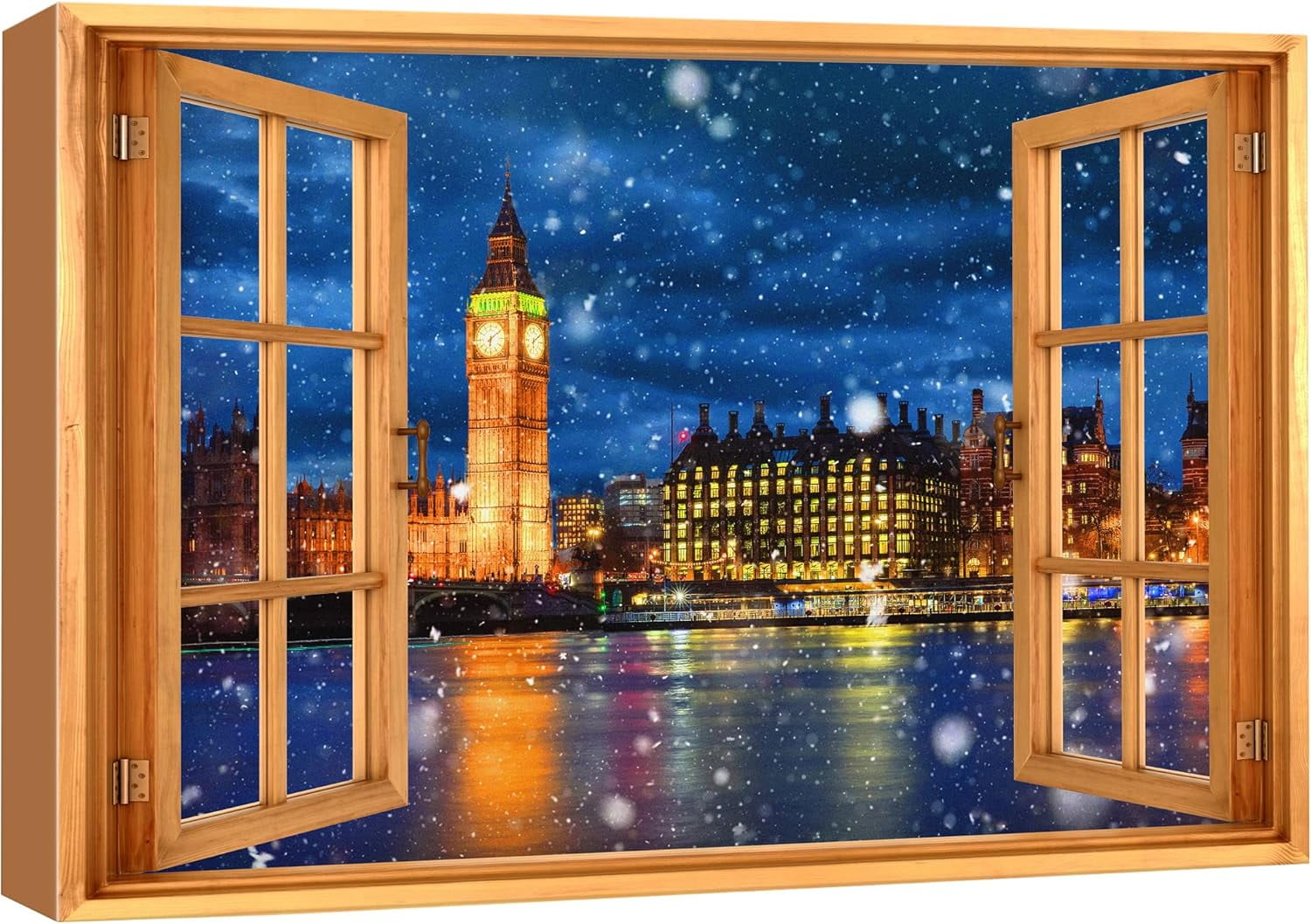 AatoeaX Canvas Print Wall Art Window View London England Winter ...