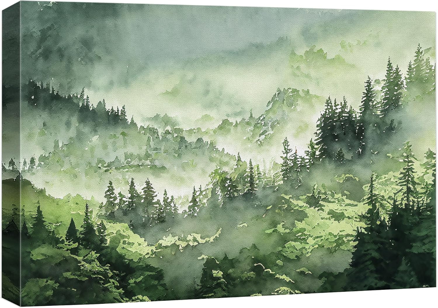 AatoeaX Canvas Print Wall Art Woodland Nursery Decor Green & Teal ...