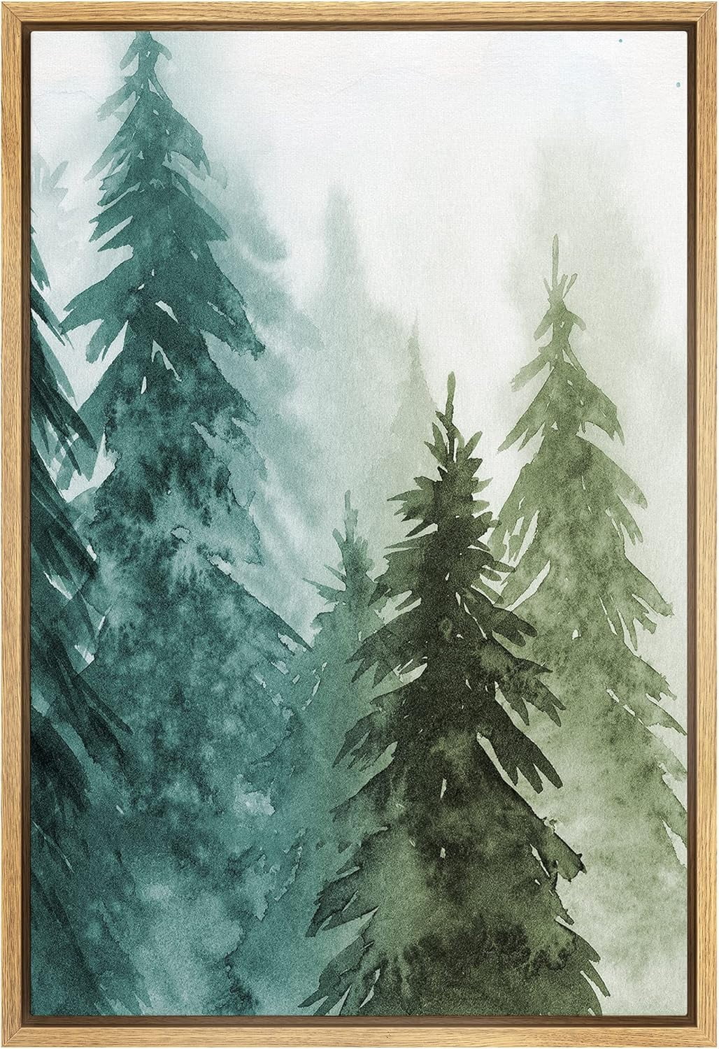 AatoeaX Canvas Print Wall Art Woodland Nursery Decor Green & Teal ...