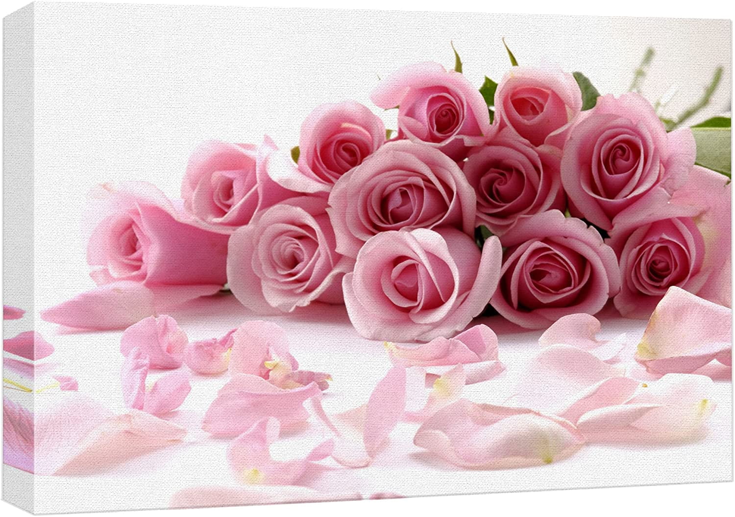AatoeaX Canvas Prints Wall Art - Bouquet of Beautiful Pink Rose Flowers ...
