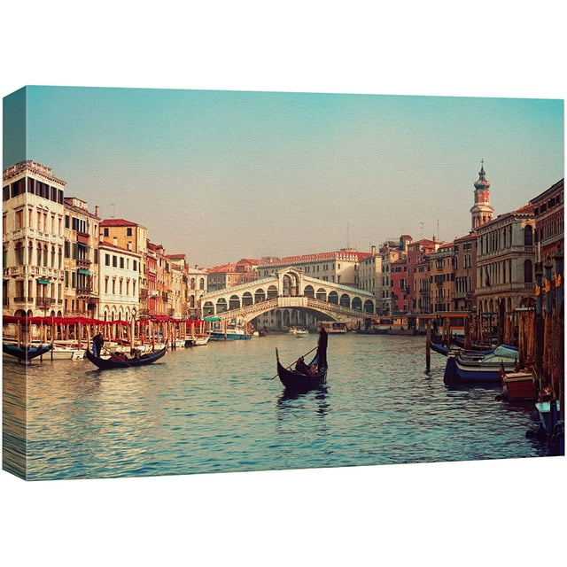 AatoeaX Canvas Prints Wall Art - Rialto Bridge and Gondolas in Venice ...