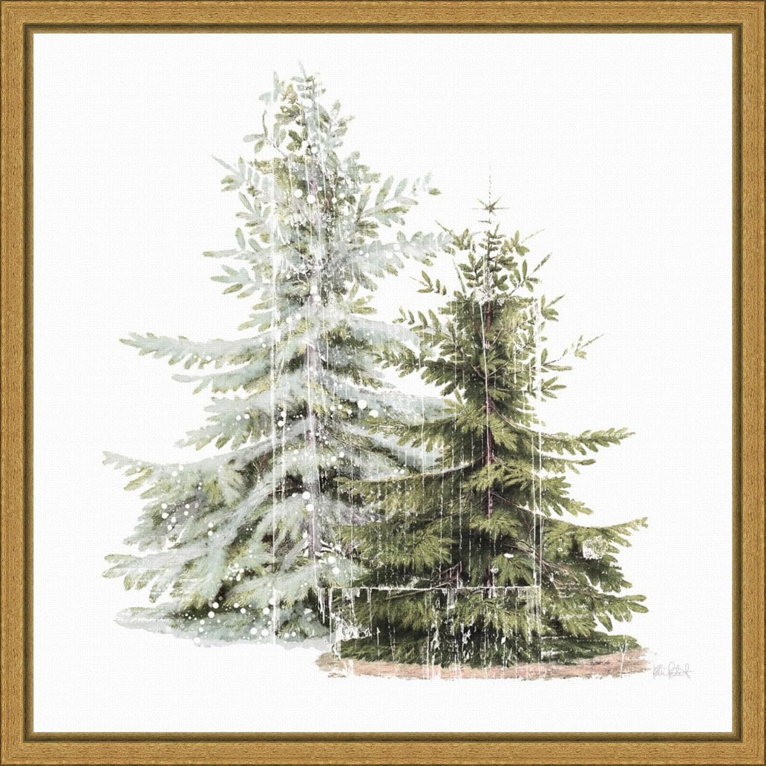 AatoeaX Canvas Wall Art 16x16 Vintage Holiday Trees in Snow by Katie ...
