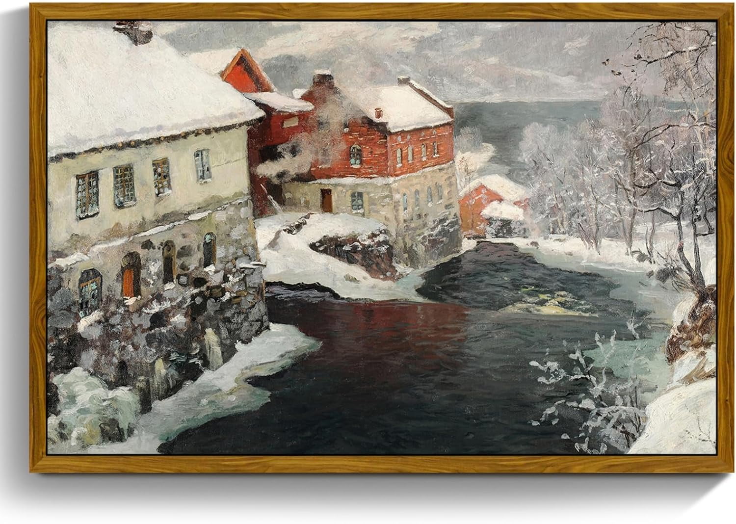 AatoeaX Canvas Wall Art, Country Winter Scene Vintage Art Prints ...