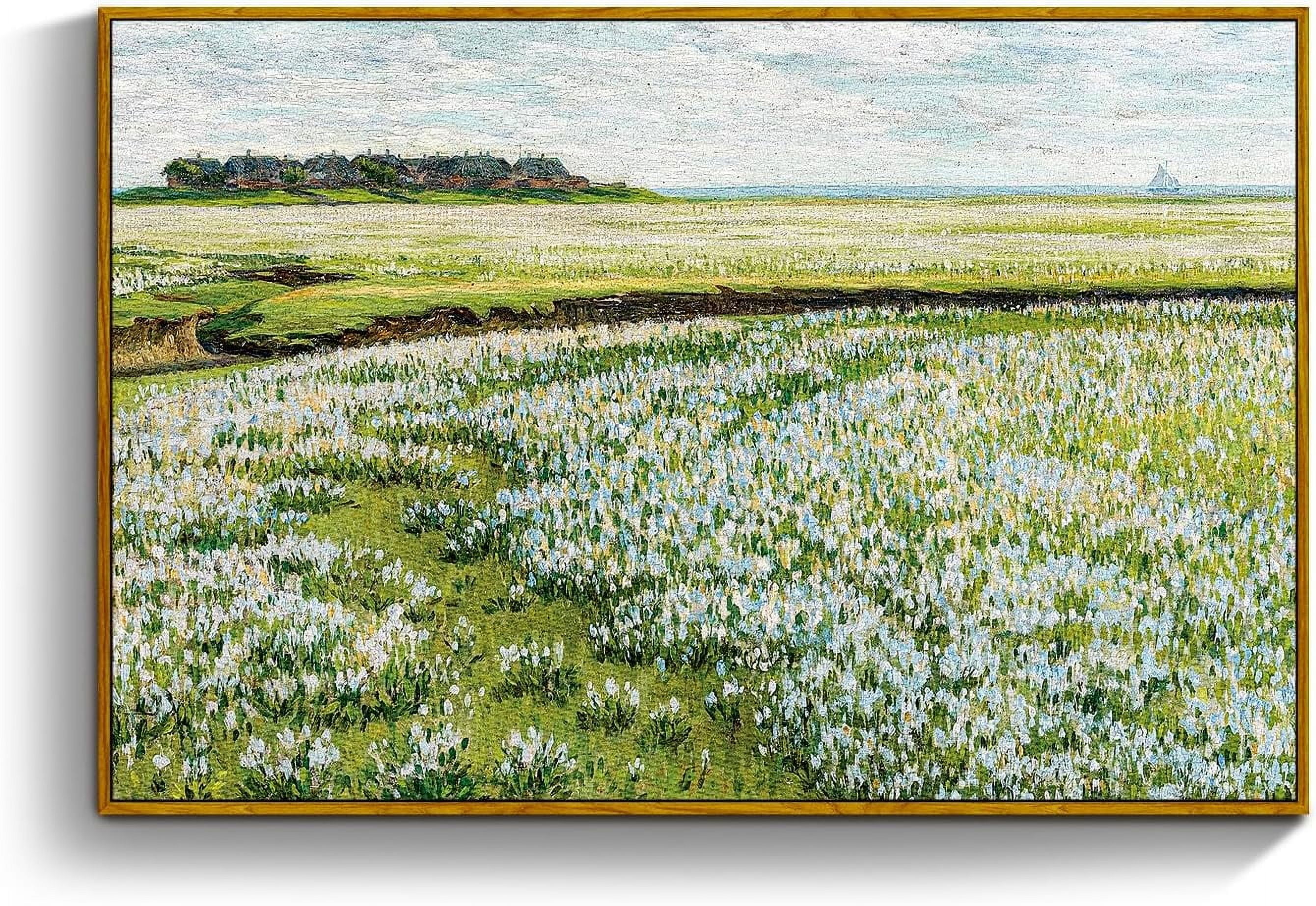 AatoeaX Canvas Wall Art, Flower Field Landscape Oil Paintings, Meadow ...