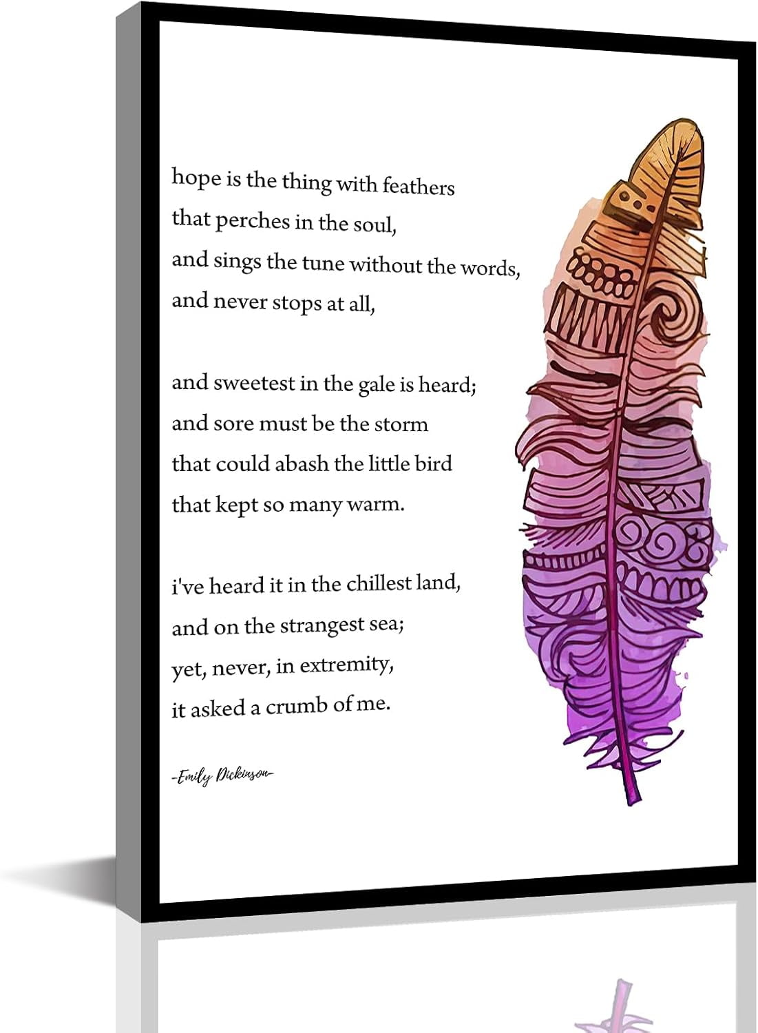 AatoeaX Canvas Wall Art Hope Is The Thing With Feathers\u2026And Never ...