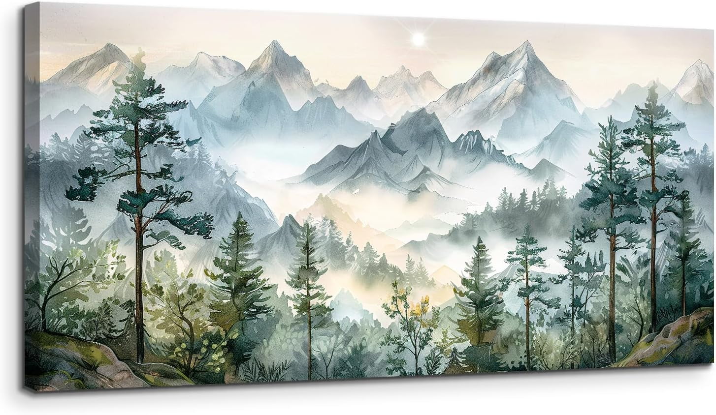 AatoeaX Canvas Wall Art for Living Room, Mountain Forest Landscape ...