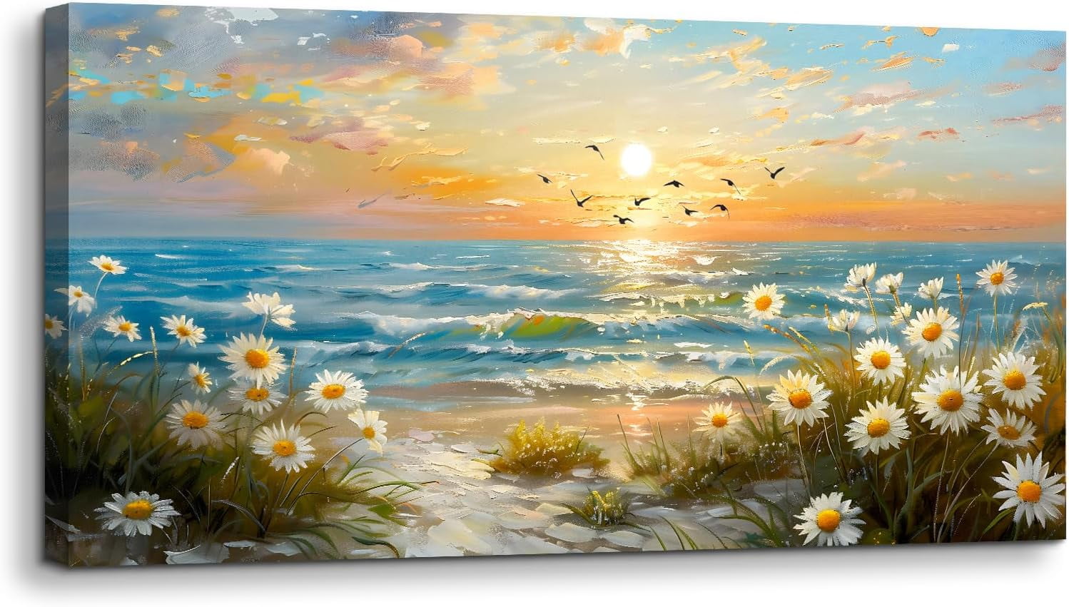 AatoeaX Canvas Wall Art Prints, Ocean Sunset Landscape Canvas Prints ...