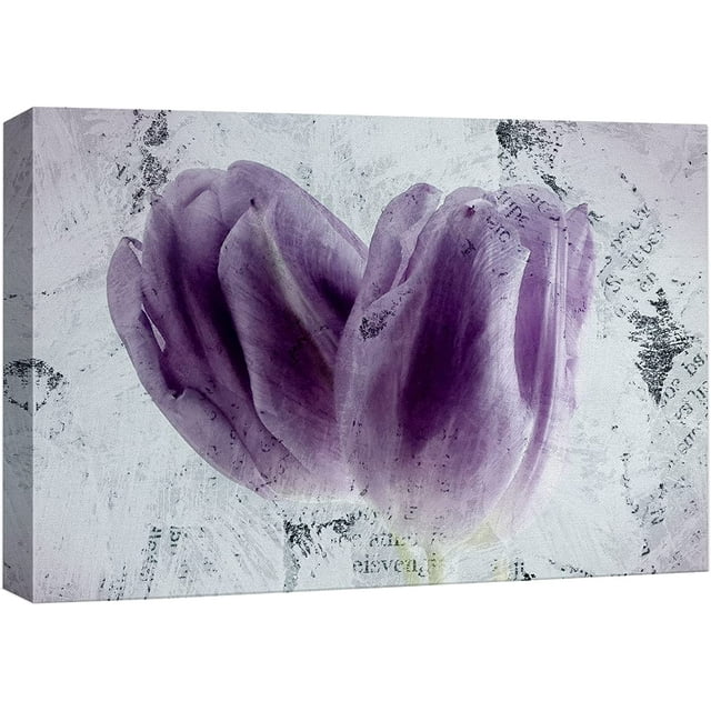 AatoeaX Canvas Wall Art - Two Purple Tulip Flower Petals - Gallery Wrap ...