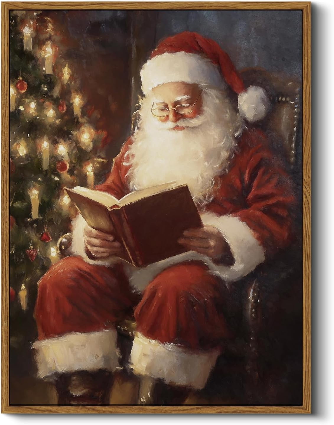 AatoeaX Canvas Wall Art, Vintage Christmas Decor, Living Room Retro Santa Picture, Home Winter ...