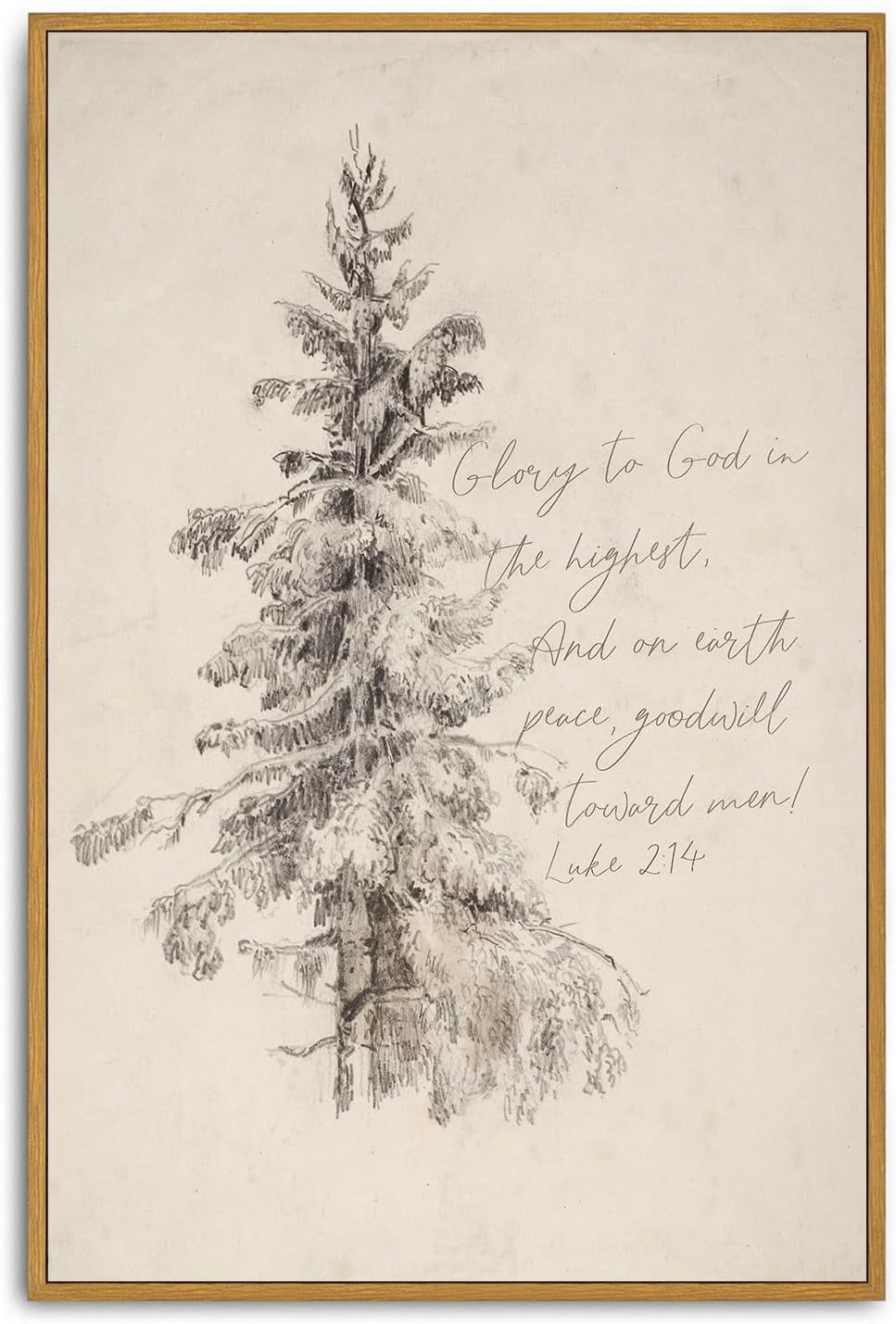 AatoeaX Canvas Wall Art Vintage Print Christmas Tree Scripture ...