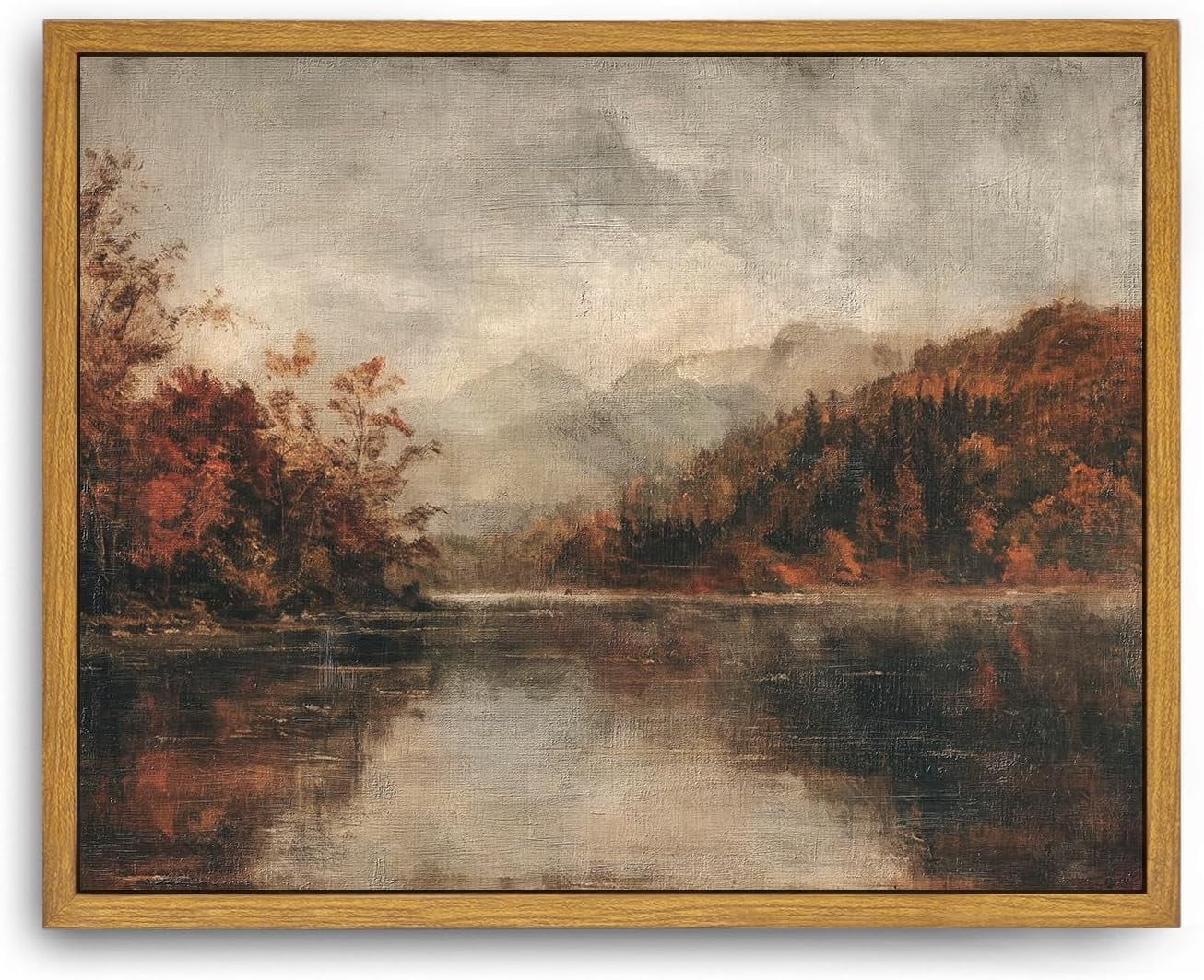 AatoeaX Canvas Wall Art Vintage Print Fall Lake Landscape Oil Paintings ...