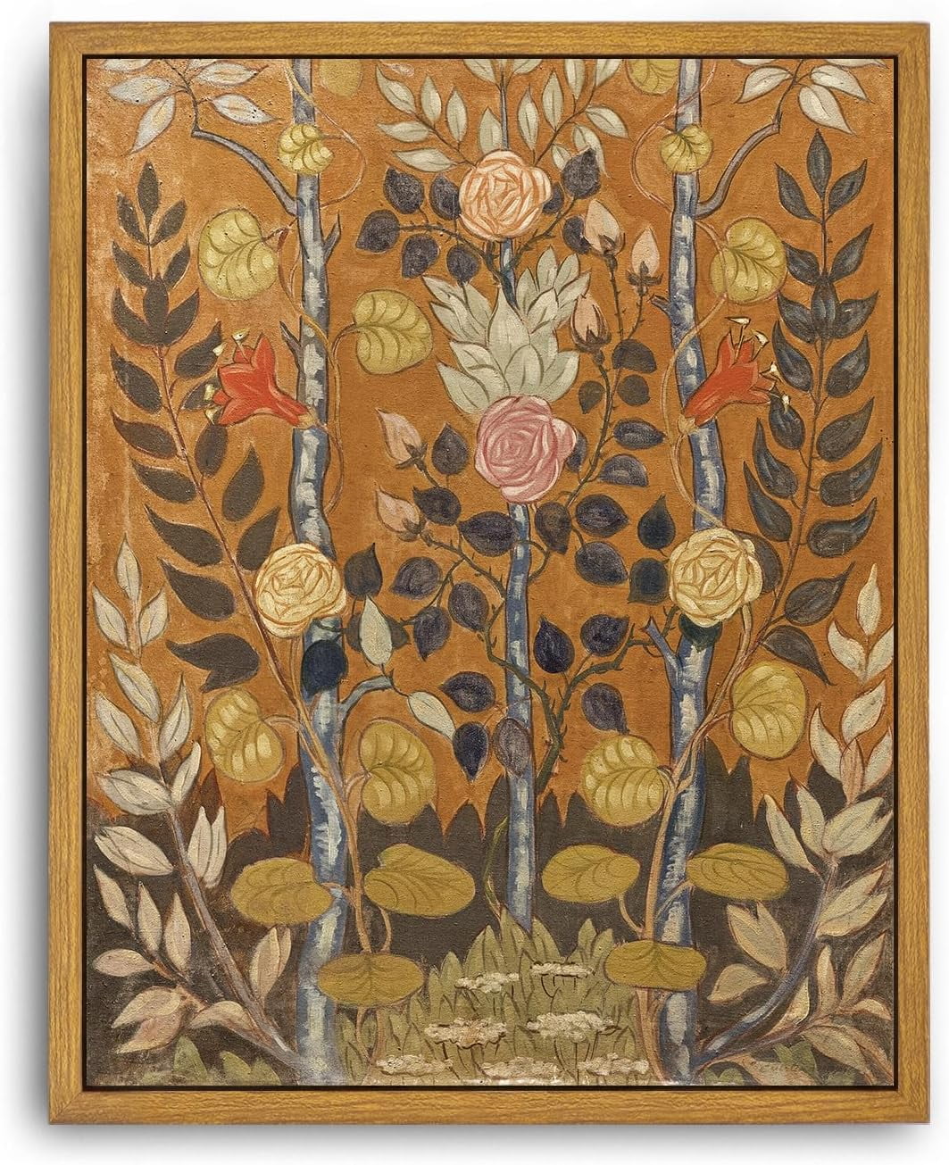 AatoeaX Canvas Wall Art Vintage Print Folk Botanical Abstract Floral ...