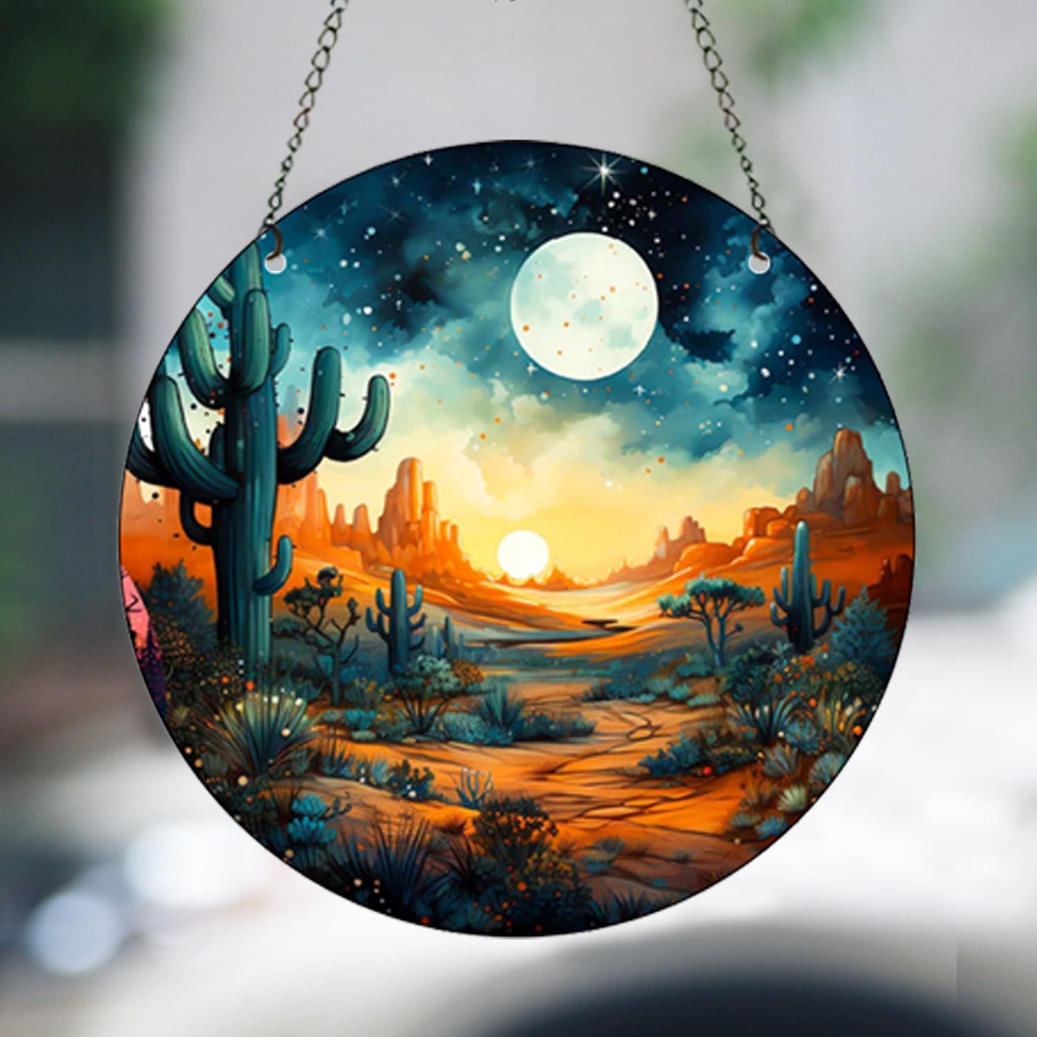 AatoeaX Captivating Desert Night Acrylic Hanging - Moonlit, Desert ...