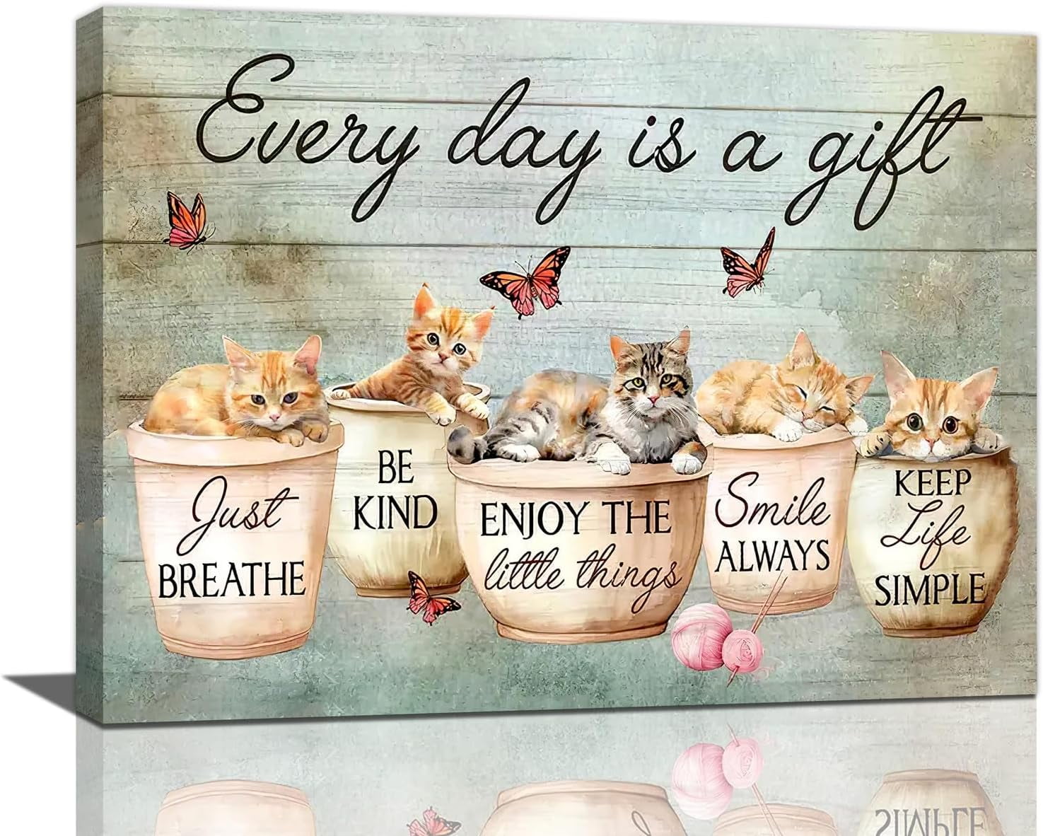 AatoeaX Cat Decor Every Day is a Gift Wall Art Cat Canvas Pictures ...