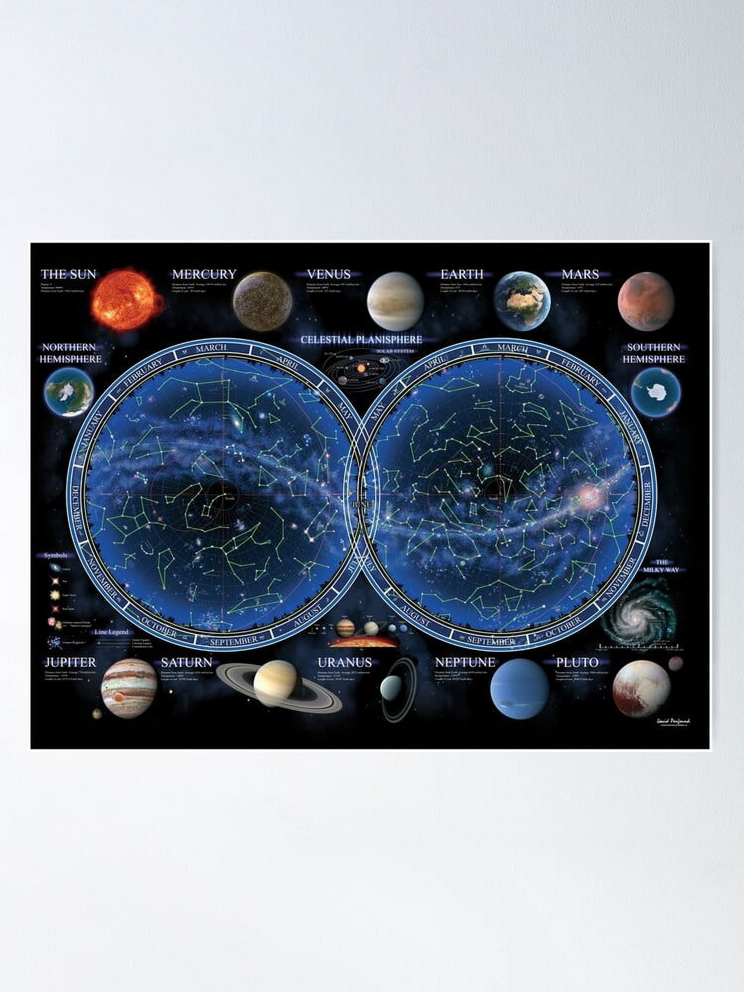 AatoeaX Celestial Planisphere Poster Modern Wall Art Canvas Poster – Aesthetic Print for Home ...