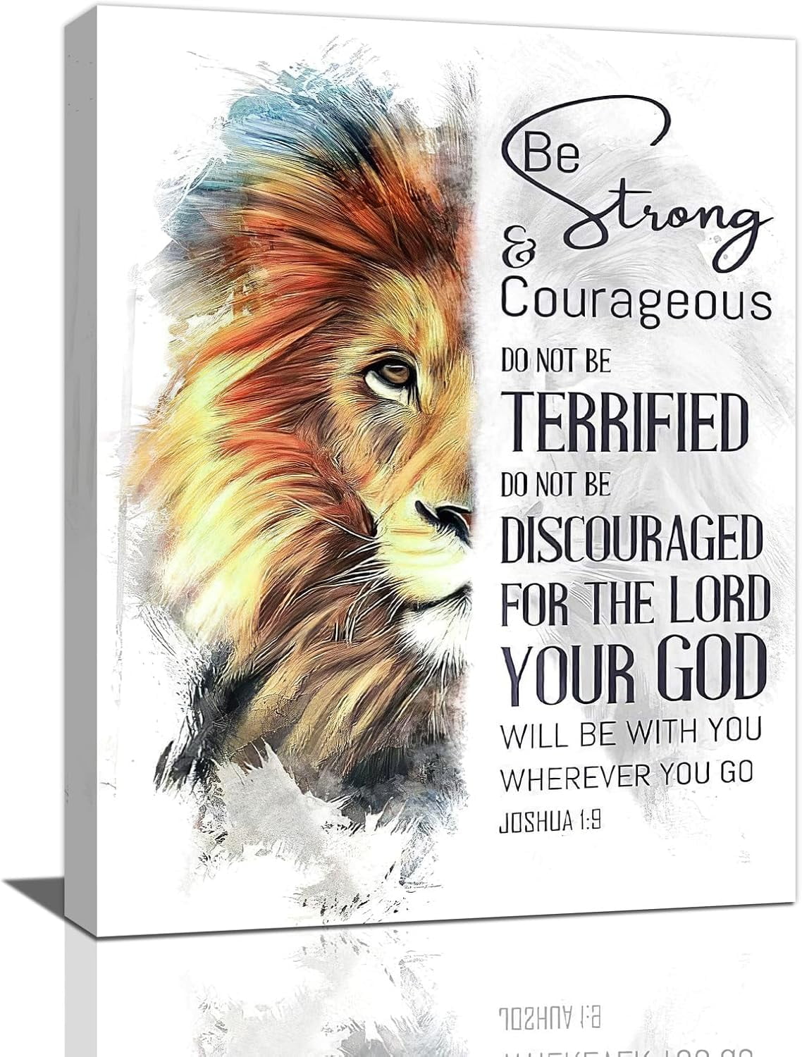 AatoeaX Christian Decor Be Strong Wall Art Lion Canvas Pictures Bible ...