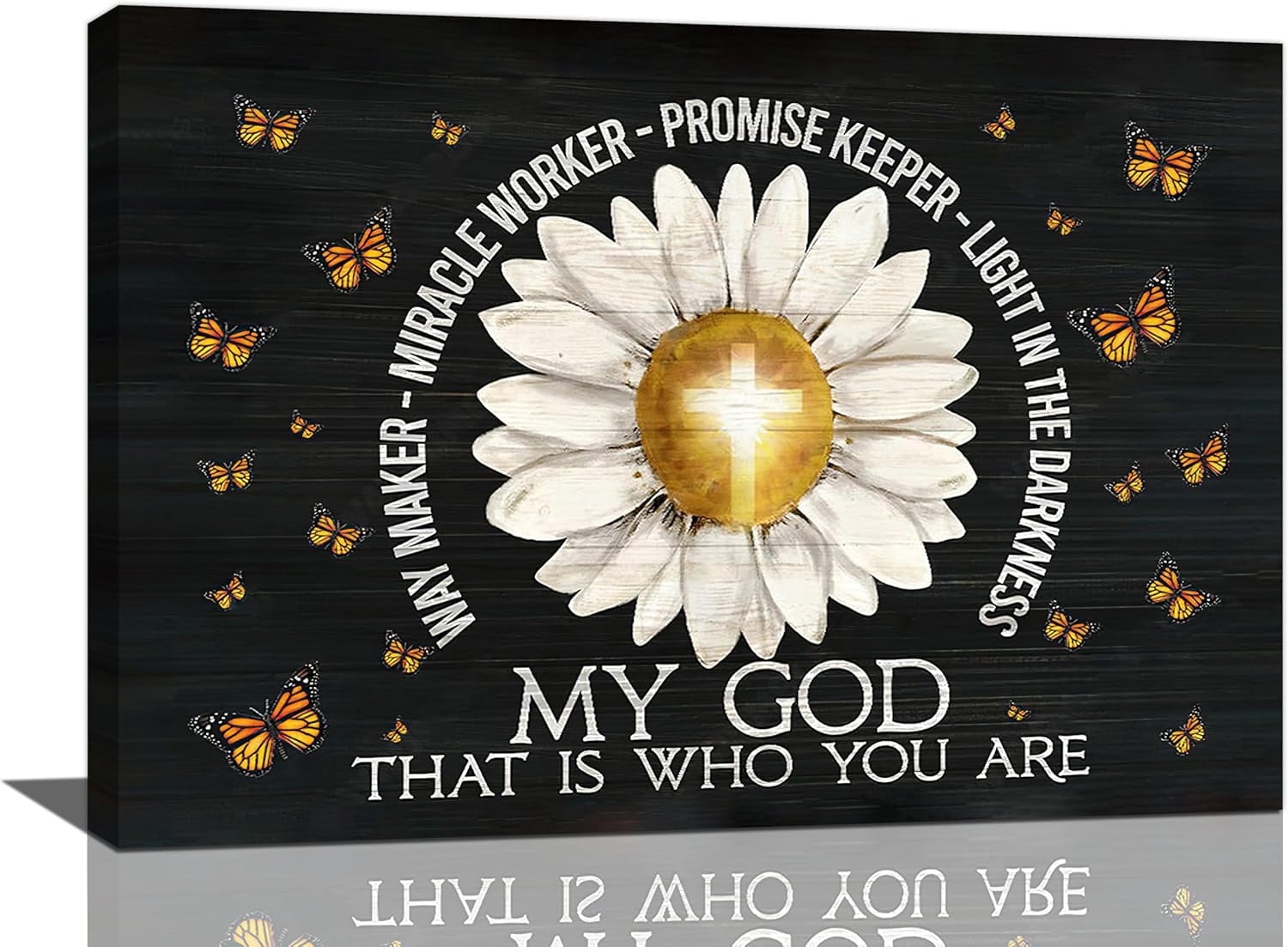 AatoeaX Christian Flower Wall Art Farmhouse Daisy Butterfly Wall Decor ...