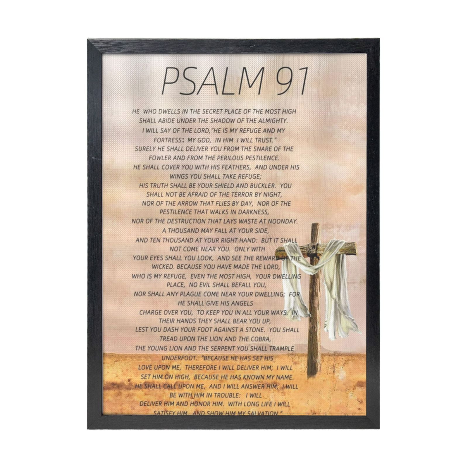 AatoeaX Christian Psalm 91 Wall Art Scripture Bible Verse Wall Decor ...
