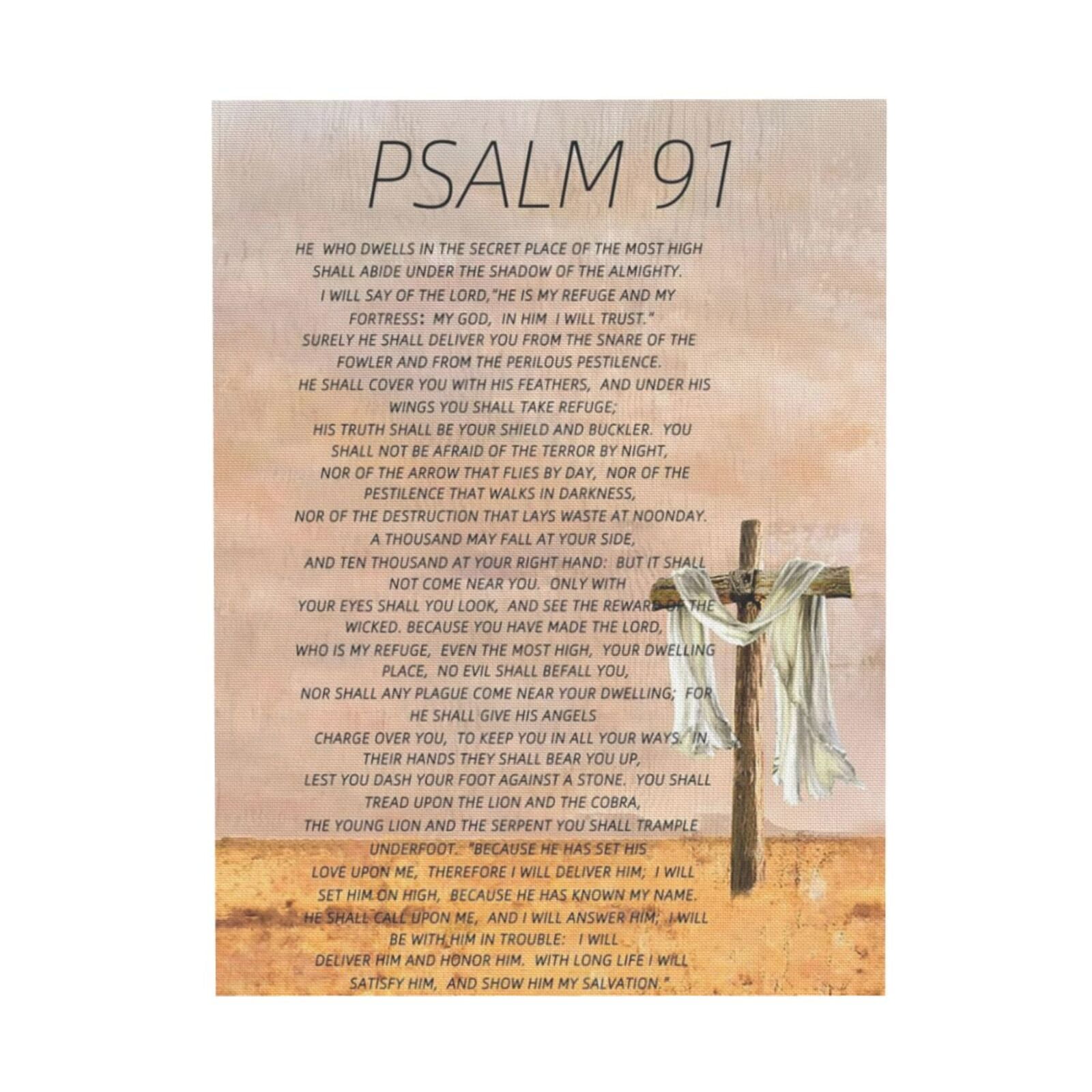 AatoeaX Christian Psalm 91 Wall Art Scripture Bible Verse Wall Decor ...
