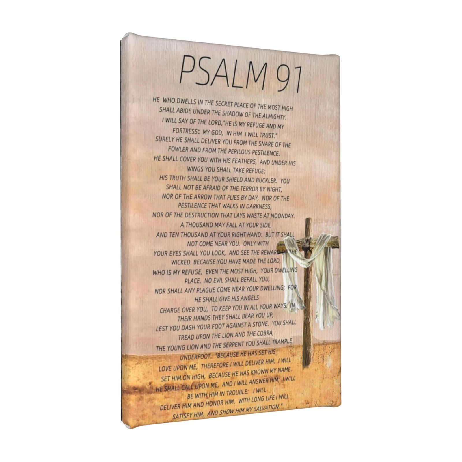 AatoeaX Christian Psalm 91 Wall Art Scripture Bible Verse Wall Decor ...