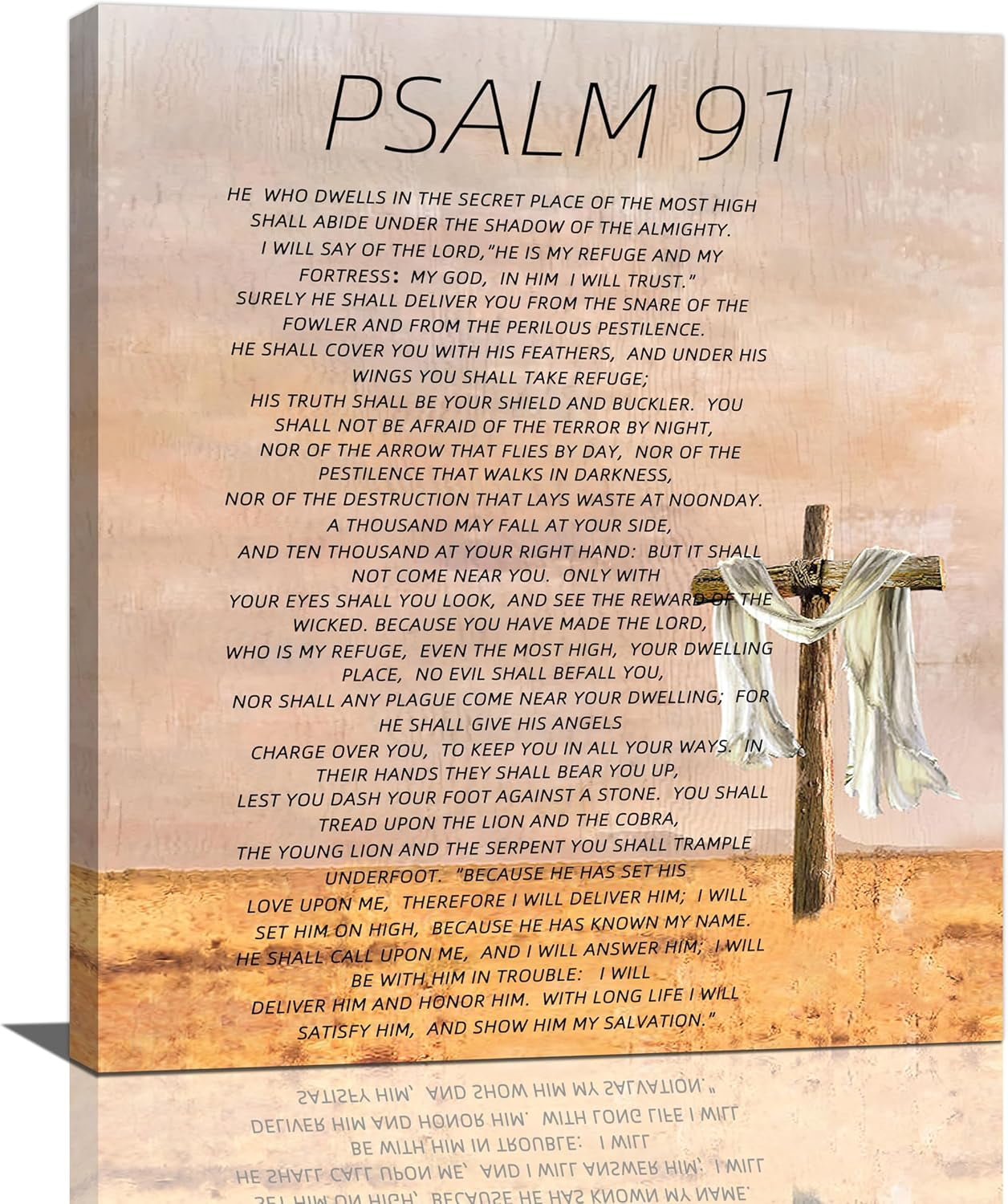 AatoeaX Christian Psalm 91 Wall Art Scripture Bible Verse Wall Decor ...