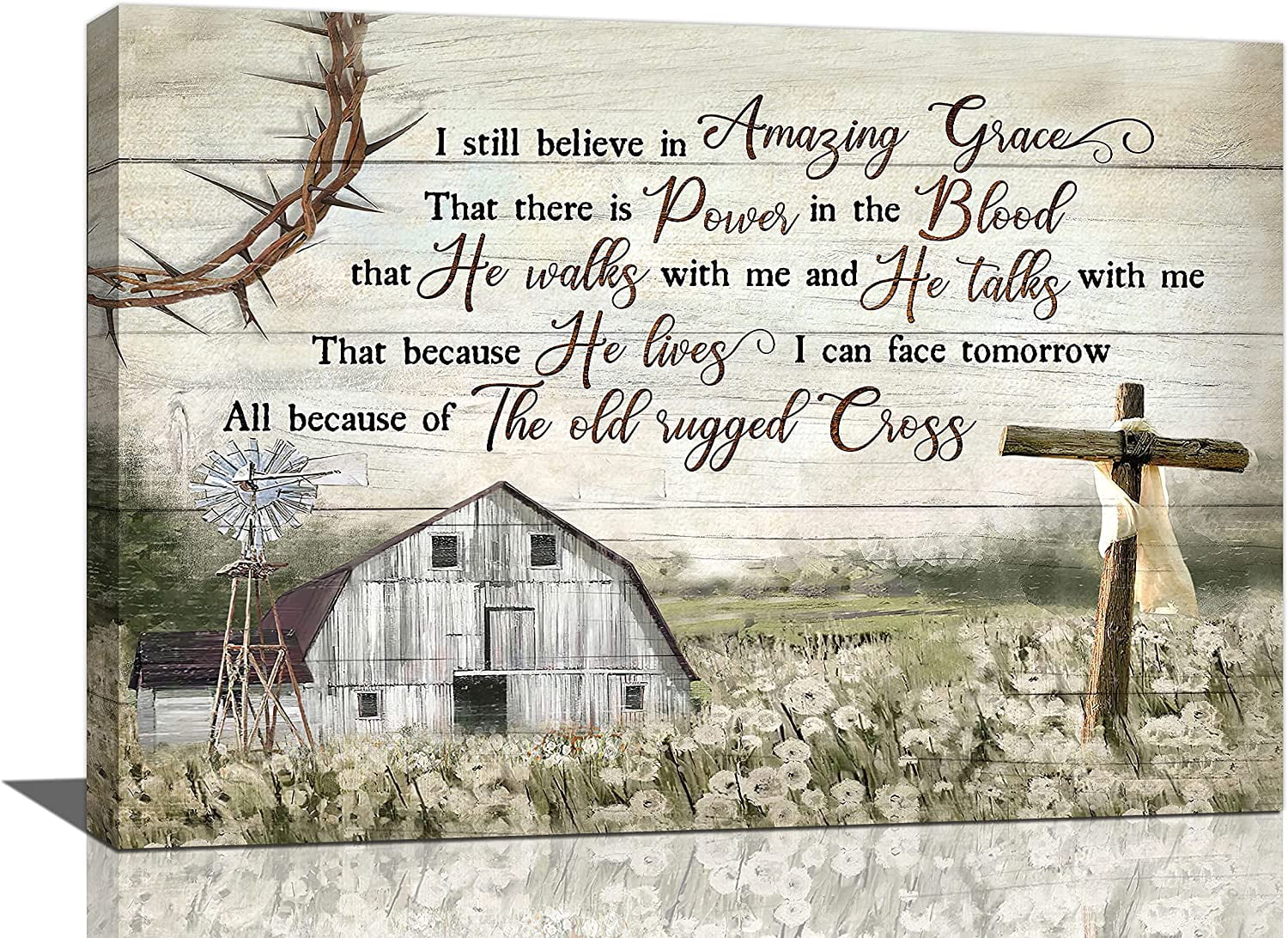 AatoeaX Christian Wall Art Barn Windmill Pictures Wall Decor Amazing ...