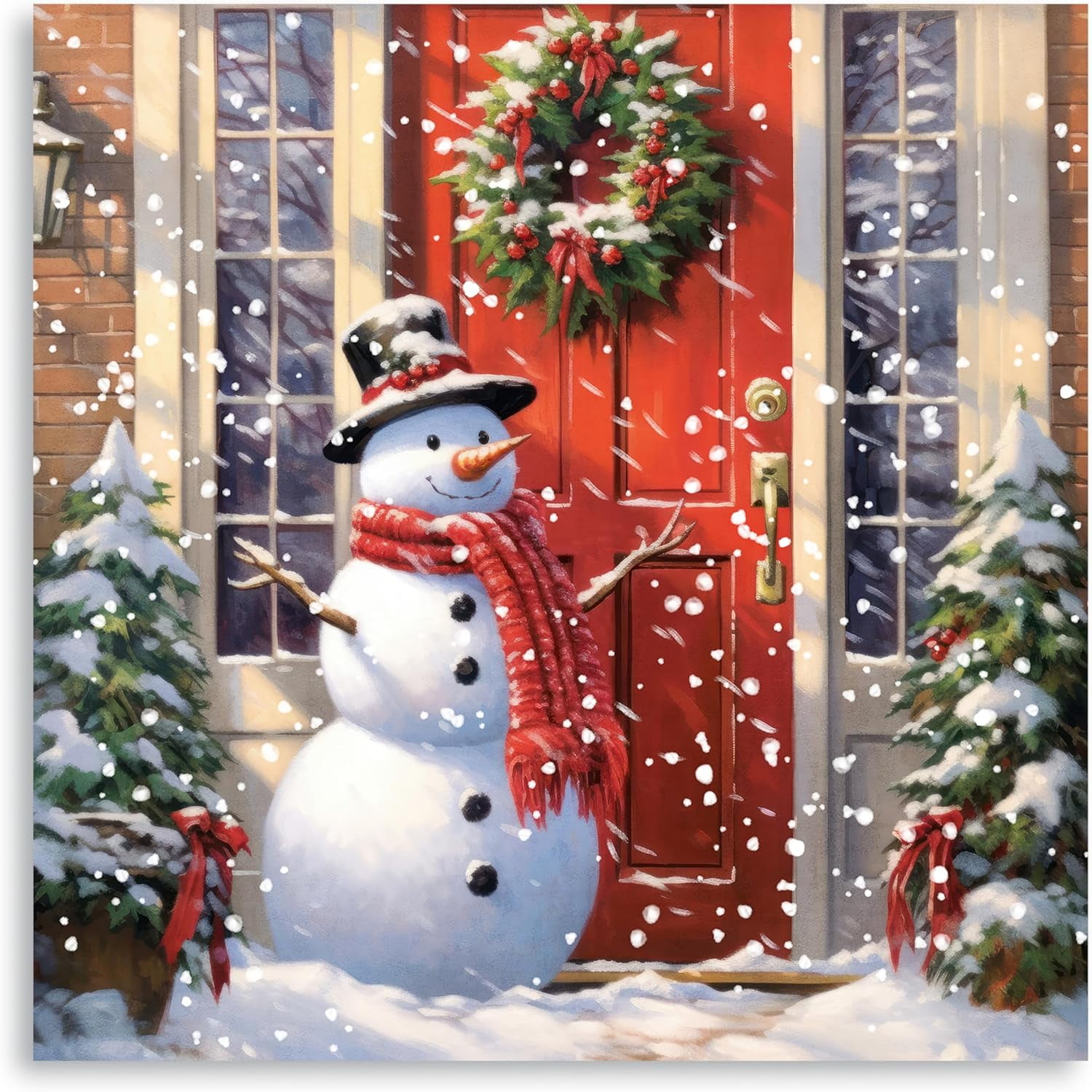 AatoeaX Christmas Snowman Winter Wall Art- Xmas Pictures Bathroom Wall ...