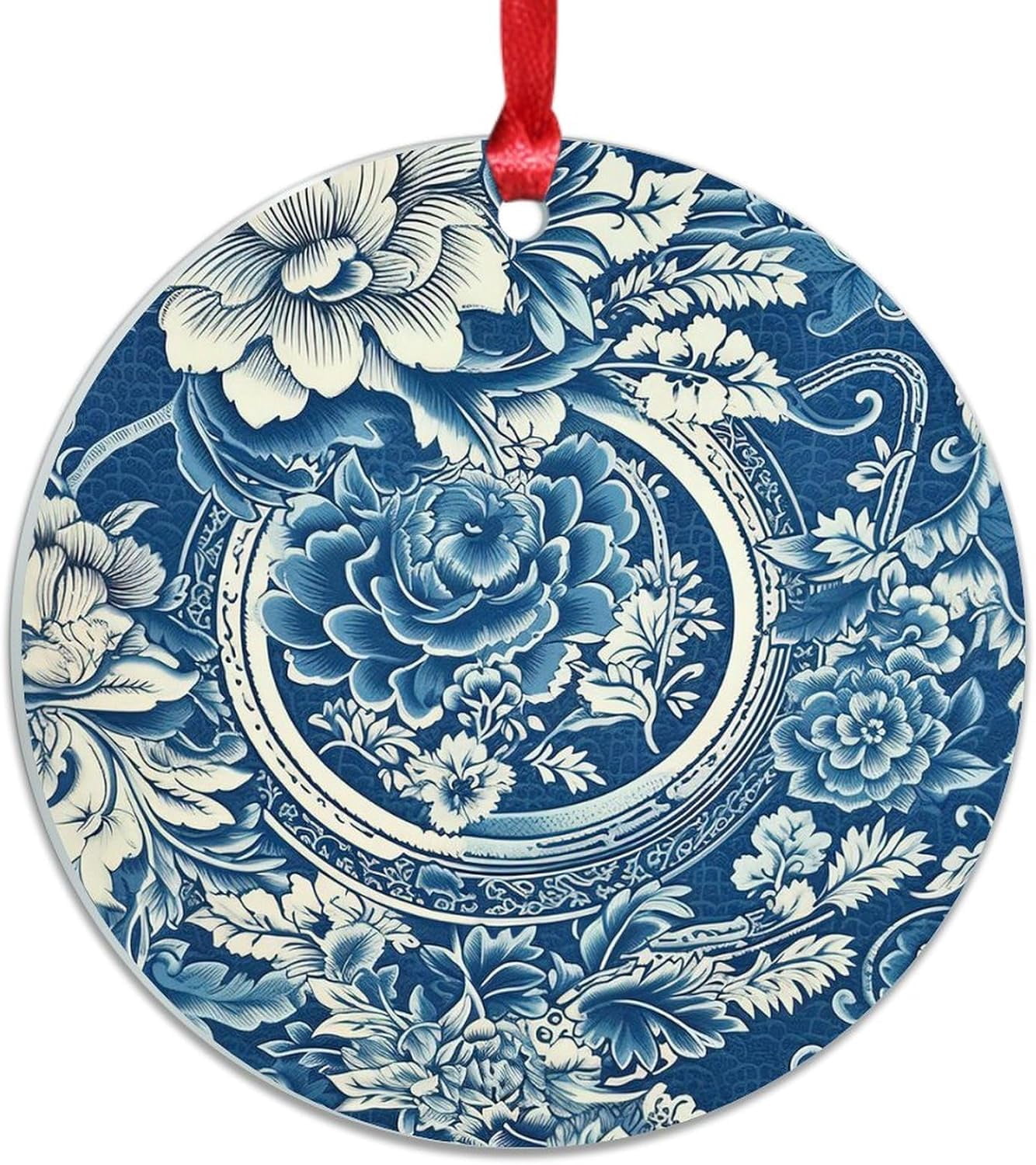 AatoeaX Classic Blue - White Porcelain - Style Ornament: Floral ...
