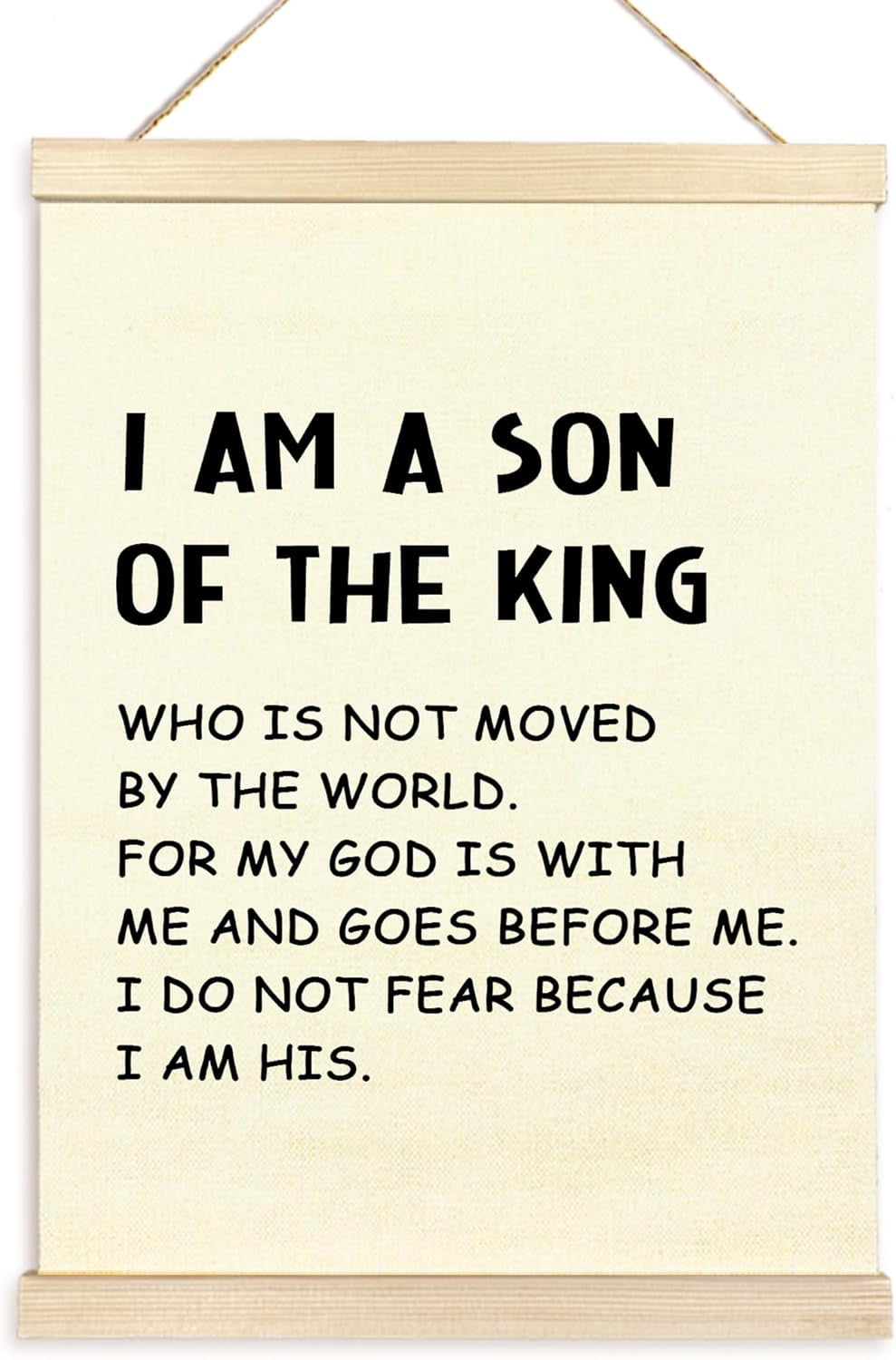 AatoeaX Classic "I Am a Son of the King" Scroll, Linen Canvas, Neutral ...