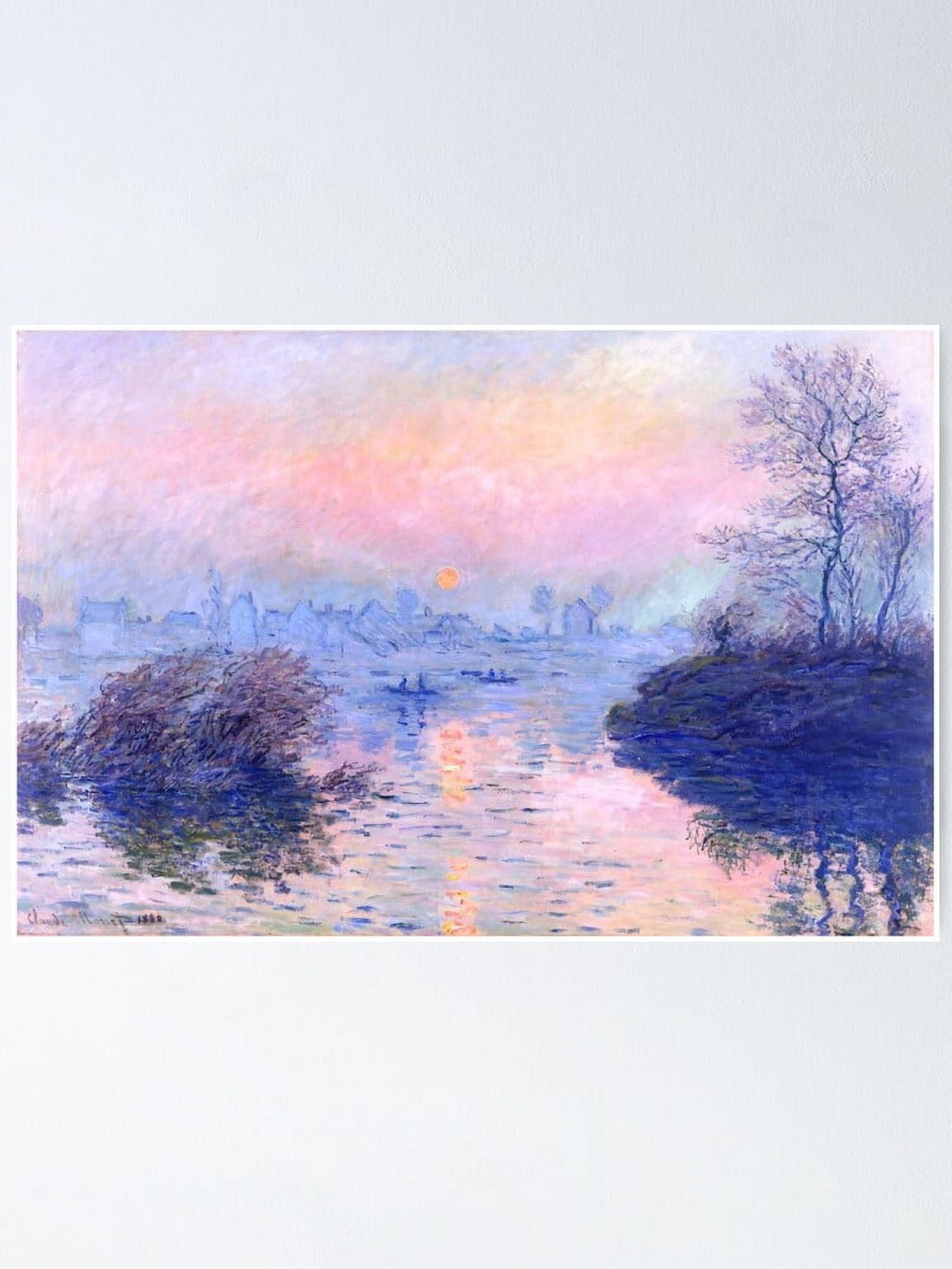 AatoeaX Claude Monet "Sunset on the Seine at Lavacourt, Winter Effect ...
