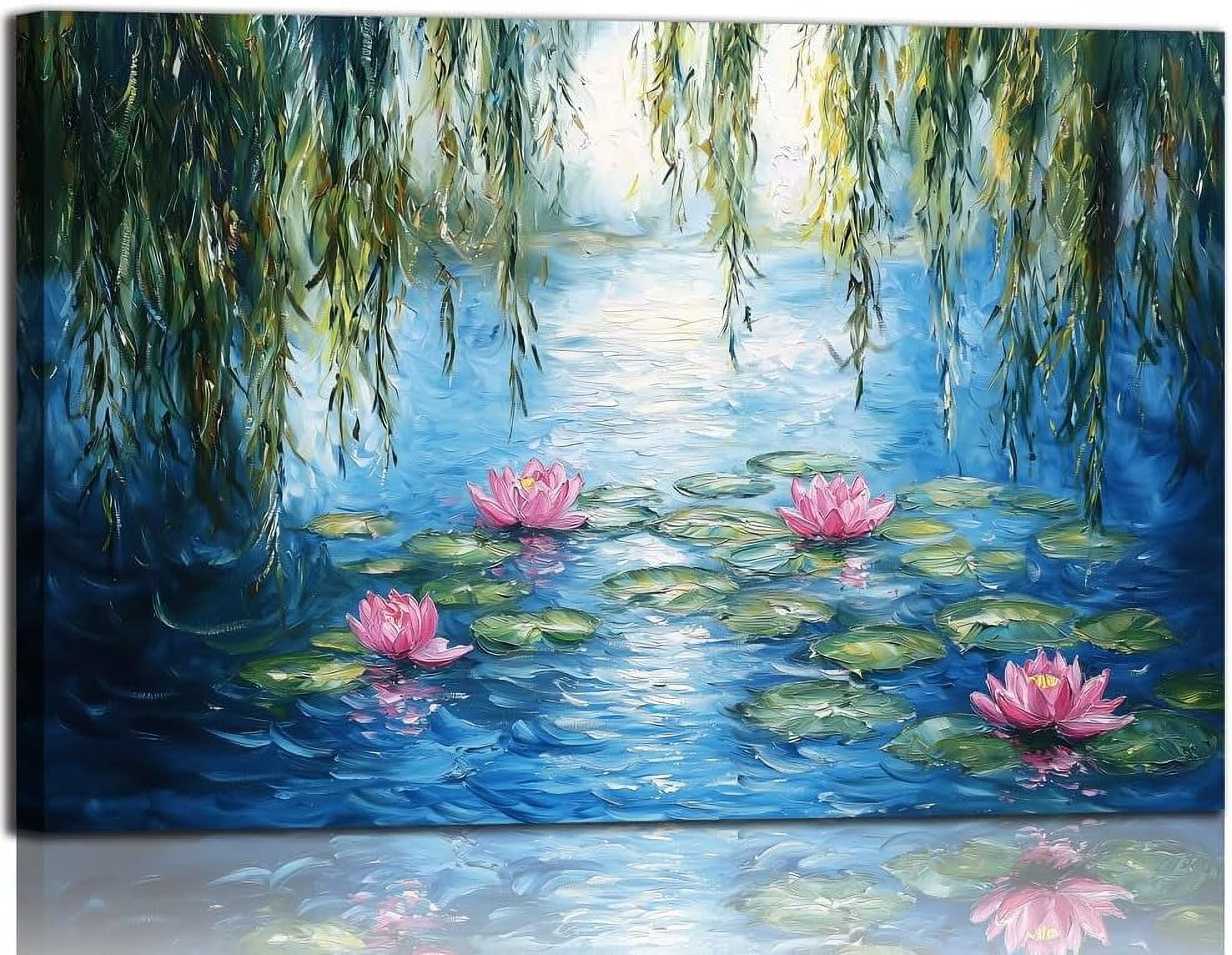 AatoeaX Claude Monet Water Lilies Canvas Wall Art, Monet Style Famous ...
